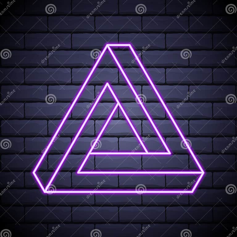 Mobius Triangle Loop Neon Sign Style Impossible Geometric - Vector ...