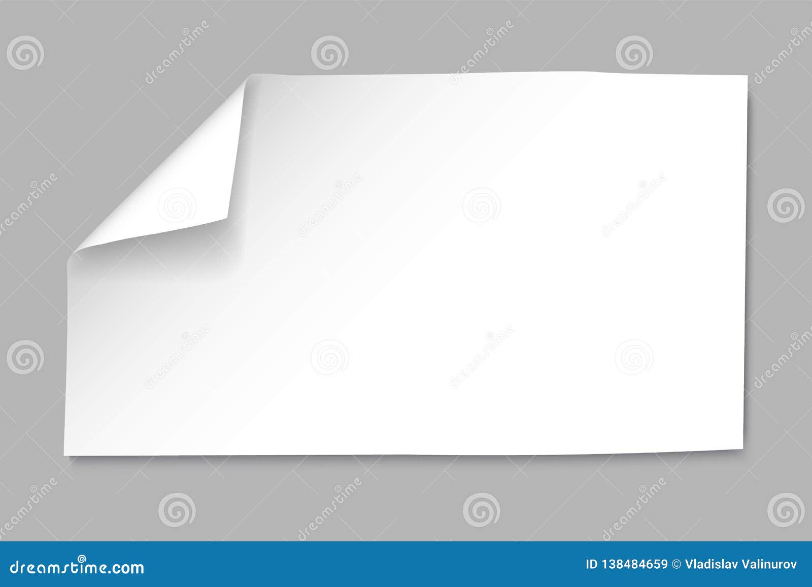 Mocap Sheet of White Paper, Curved Edge Stock Vector - Illustration of ...