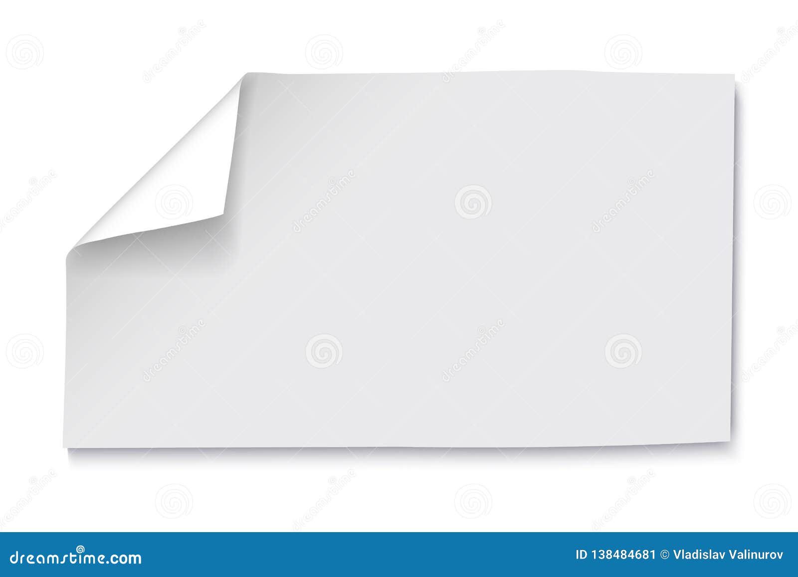 Mocap Sheet of White Paper, Curved Edge Stock Vector - Illustration of ...