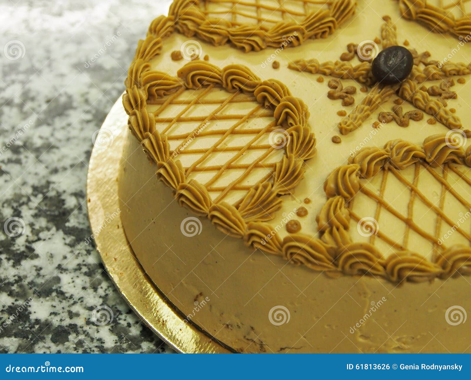 Mocha cake stock photo. Image of brown, icing, cake, caramel - 61813626