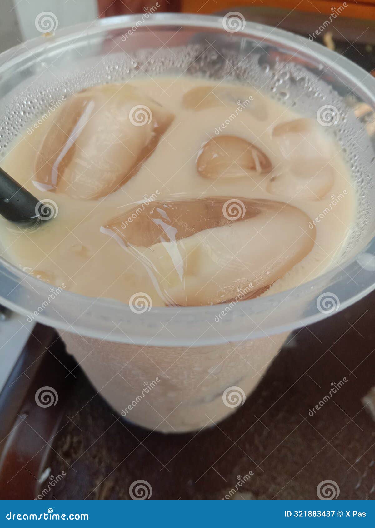 Mocha Milk Ice with Ice Cubes, Stock Image - Image of healthy, frozen ...