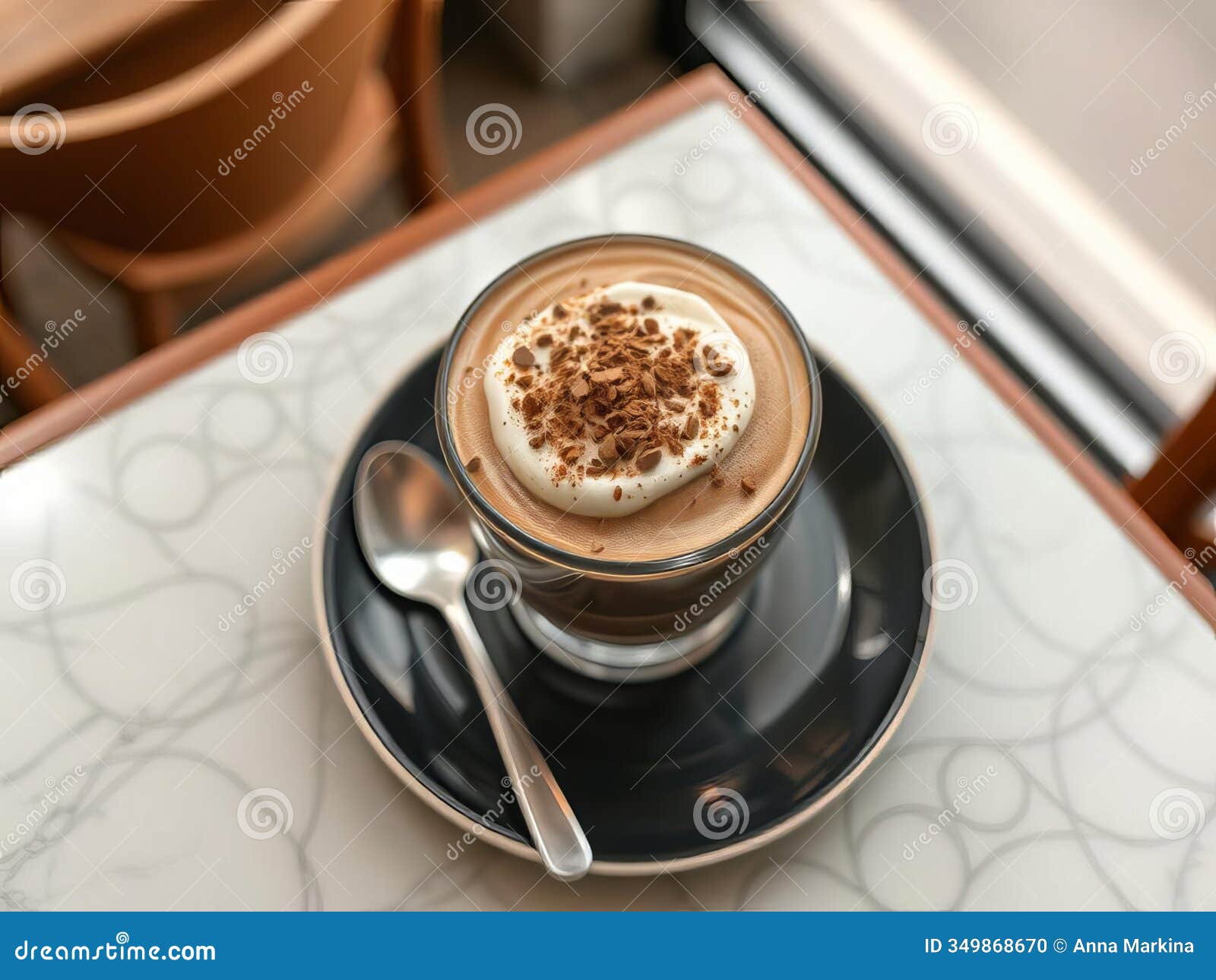 Mocha Mousse on the Table in the Coffee Shop. Mousse Colors of 2025 ...