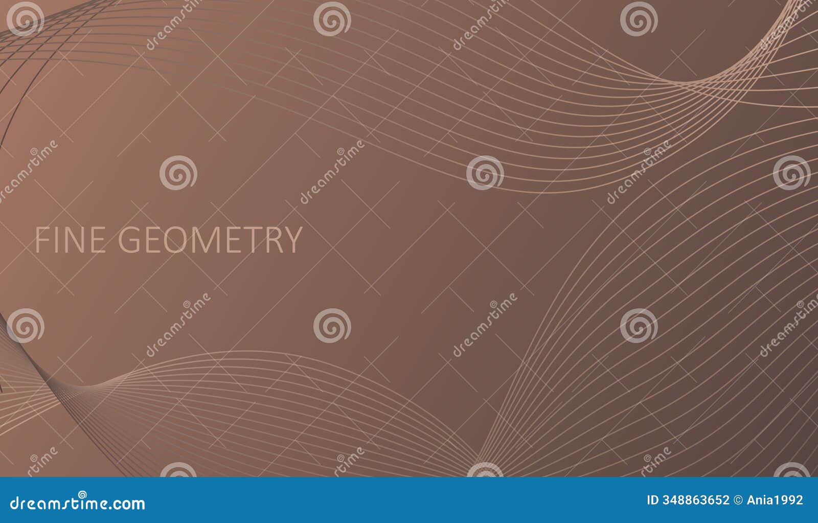 Mocha Mousse Wide Abstract Vector Background with Line Dynamic Wave ...