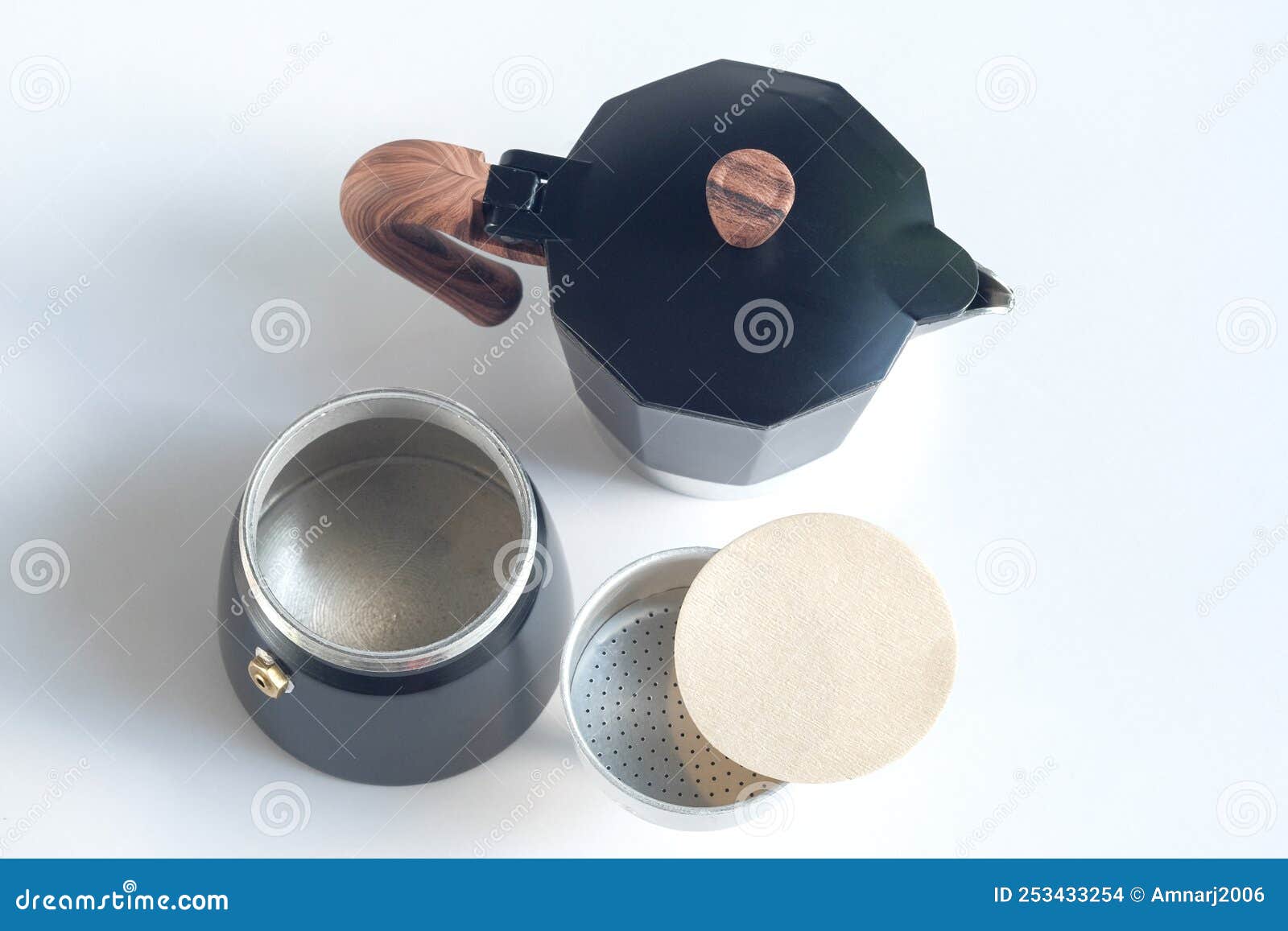 Mocha Pot or Moka Pot with Paper Filter Stock Photo - Image of ...