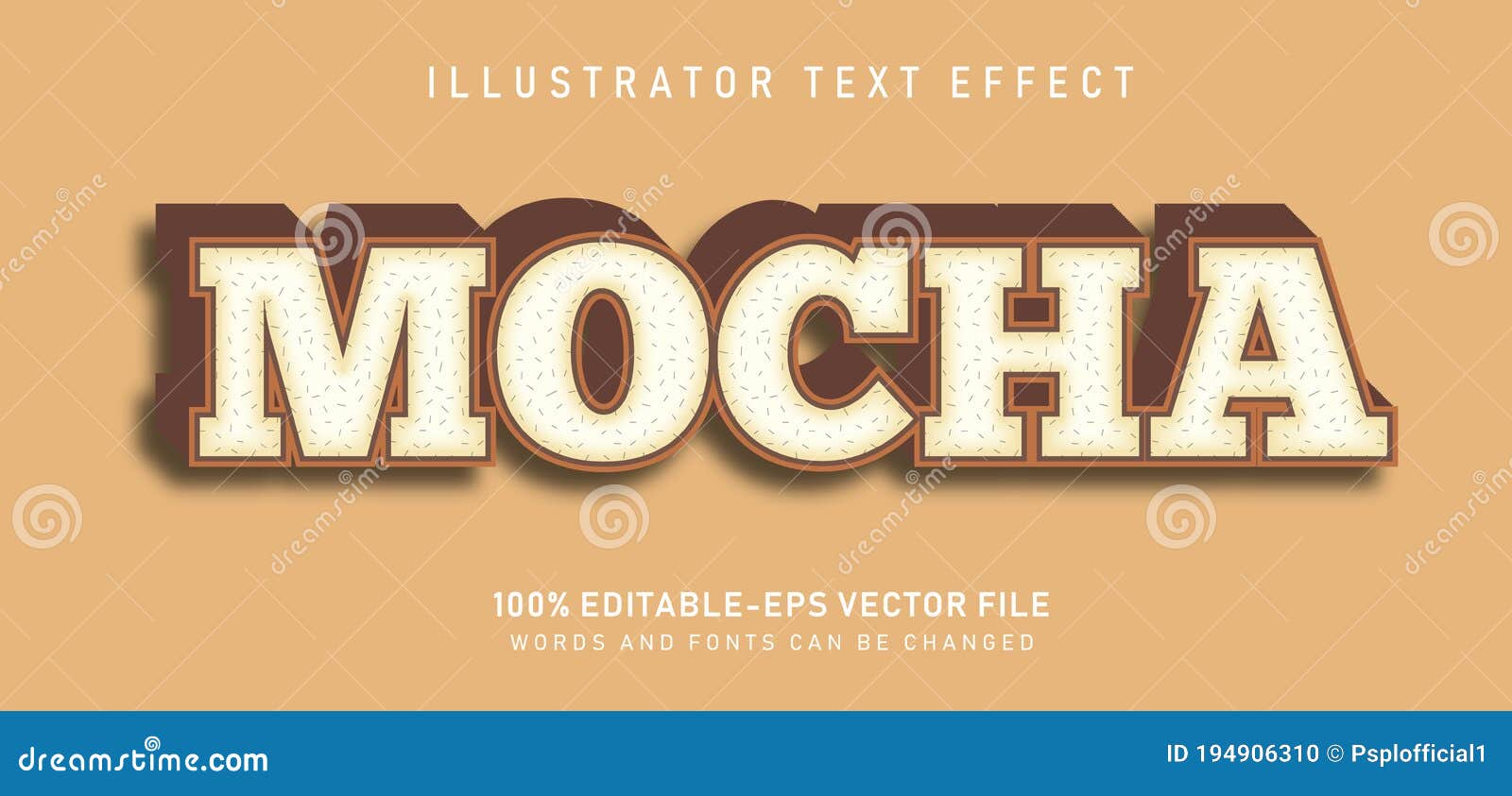 Mocha Text Effect Design Vector Stock Vector - Illustration of letter ...