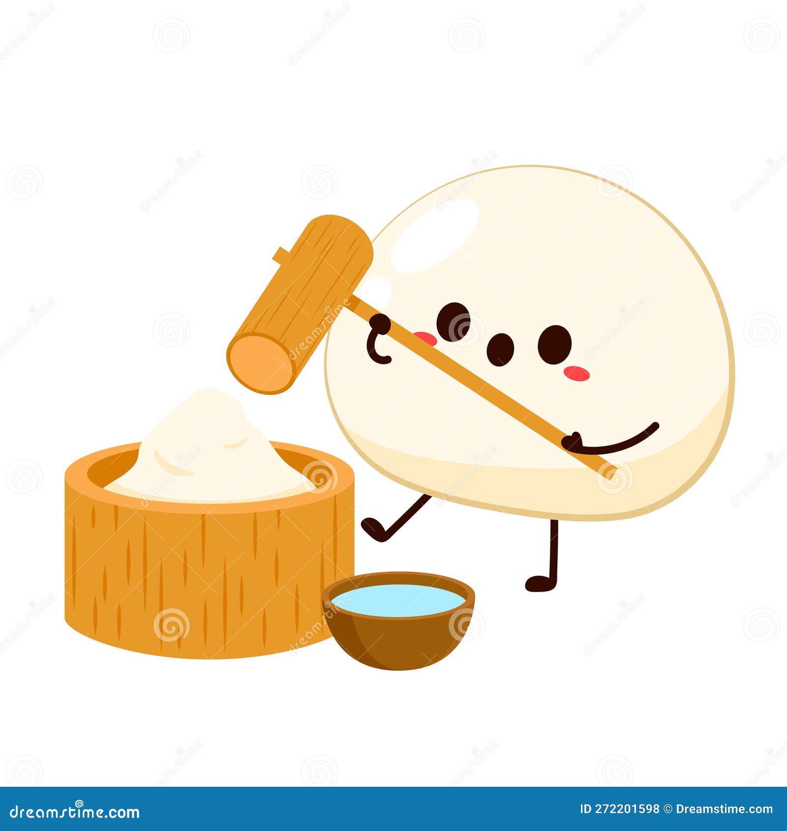 Making Mochi Vector. Mochi Character Design Stock Vector - Illustration ...