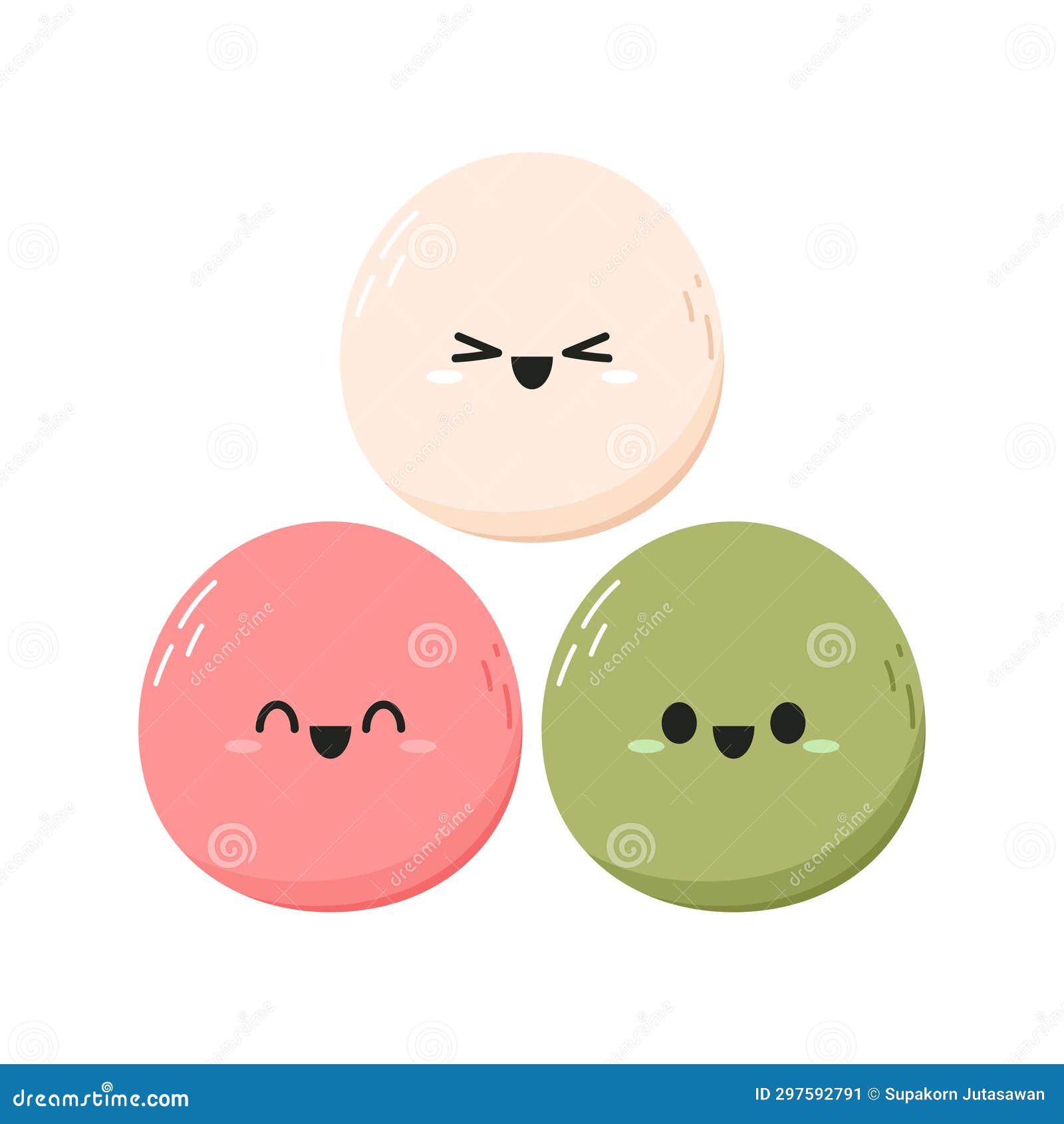 Cute Mochi Cartoon Vector. Mochi Icon Vector Stock Vector ...