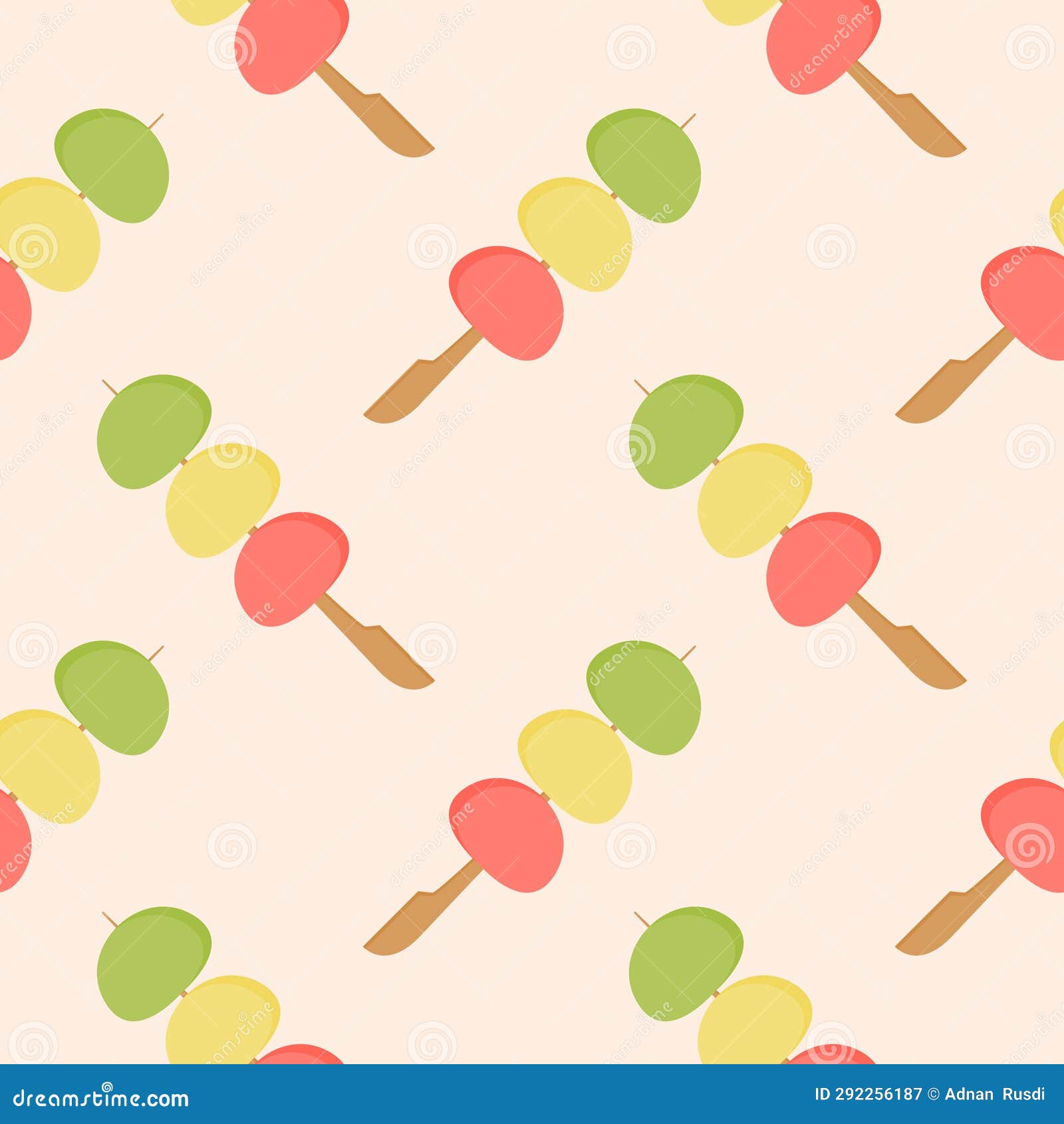 Mochi Seamless Pattern. Japanese Mochi With Different Fillings On Black ...