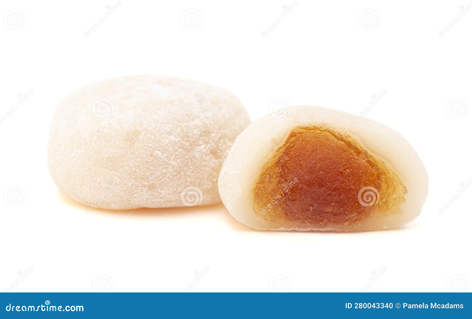Mochi Soft White Rice Dumplings with Lychee Filling Stock Photo - Image ...