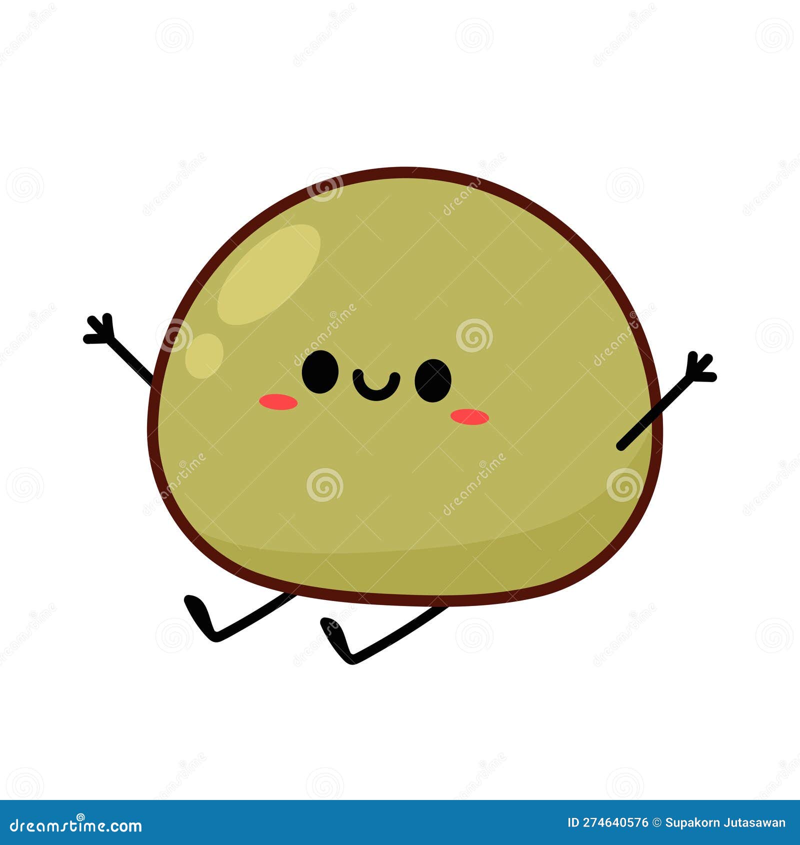 Daifuku With Green Tea Leaves And Red Azuki Beans Isolated On ...