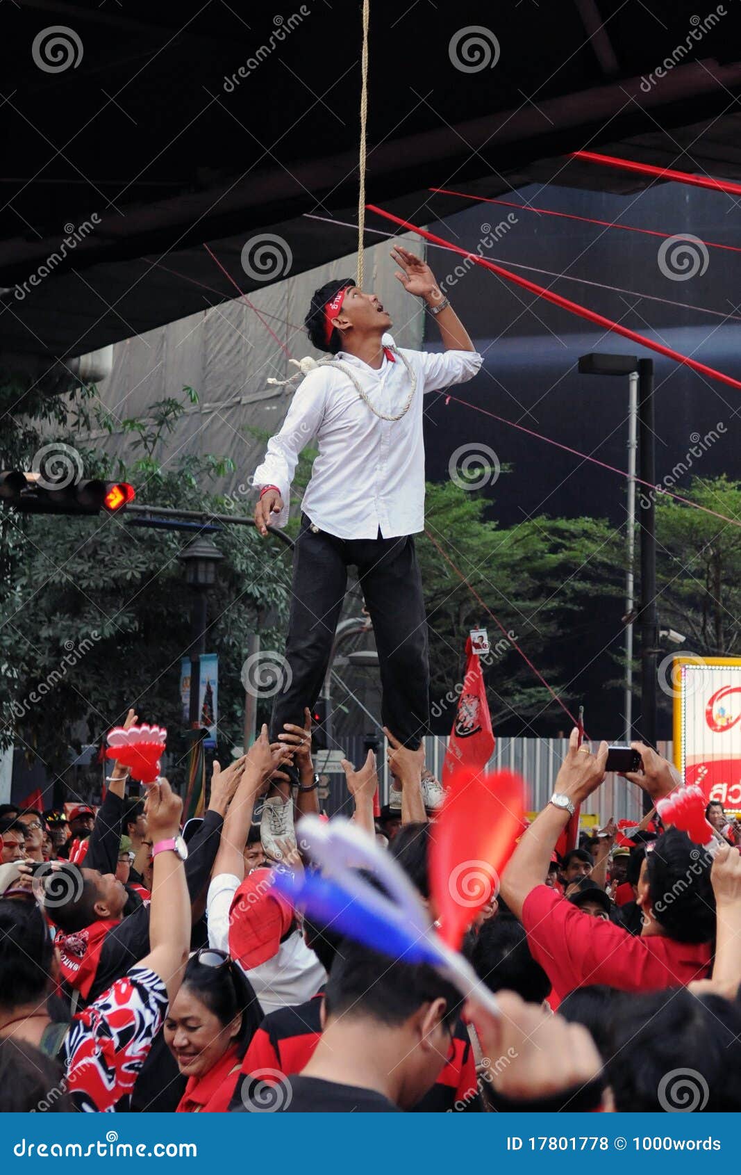 Mock Hanging at a Red-Shirt Protest in Bangkok Editorial Stock Photo ...