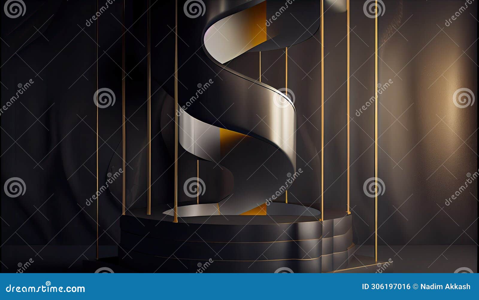 Mock Podium Splay Product Presentation Black Abstract Background 3d ...