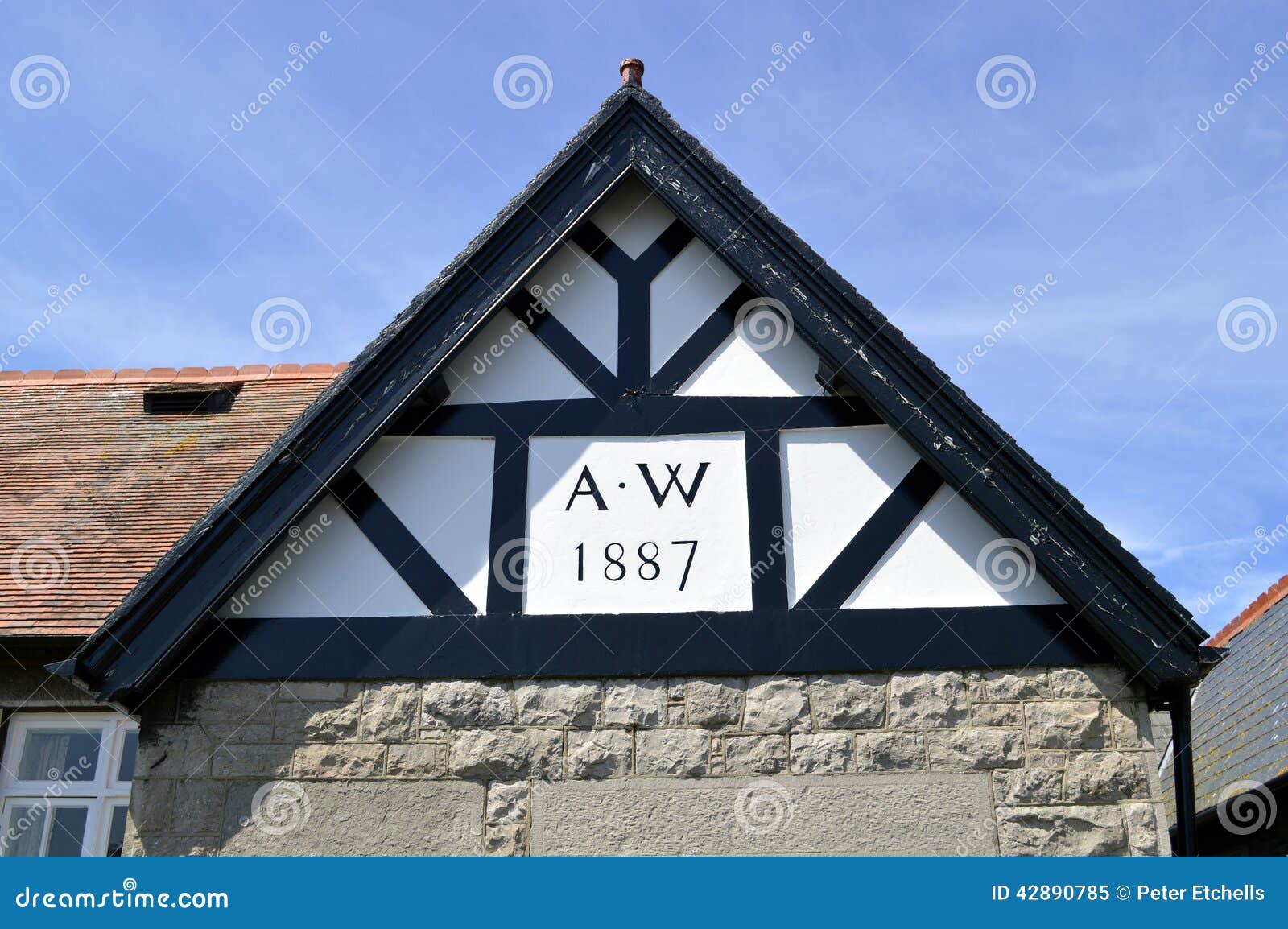 Mock Tudor gable end stock image. Image of britain, architrctural ...
