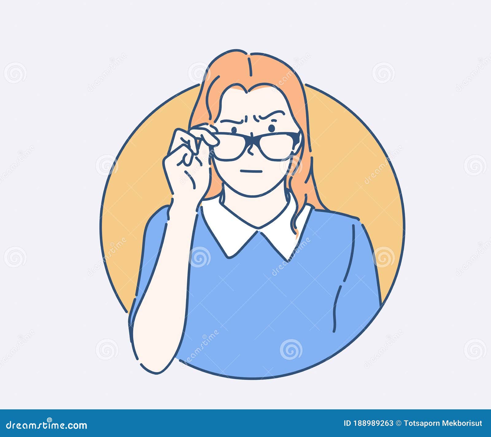 Skeptical Young Woman Glasses Stock Illustrations – 7 Skeptical Young ...