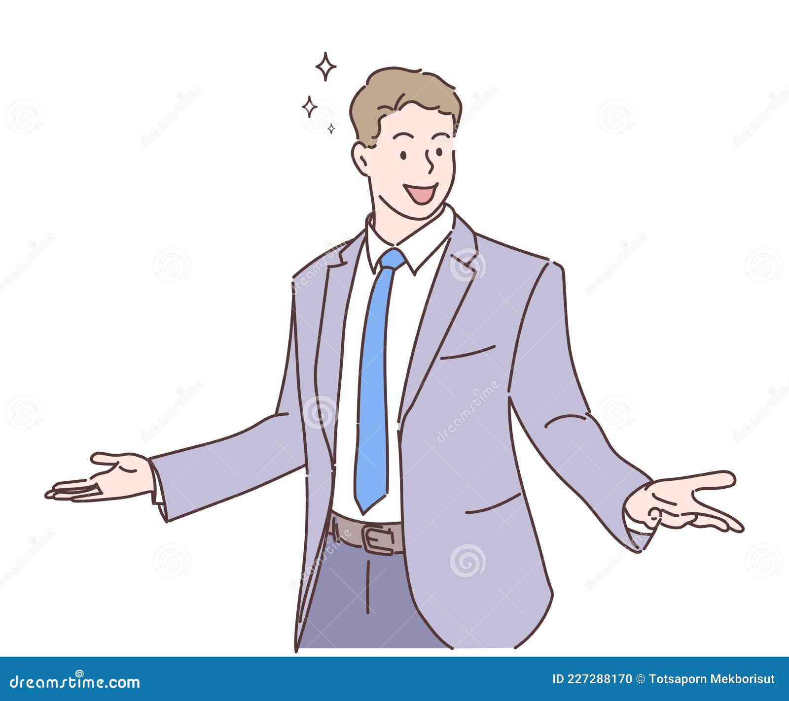 Confident Presenting Emoticon Cartoon Vector | CartoonDealer.com #123108775