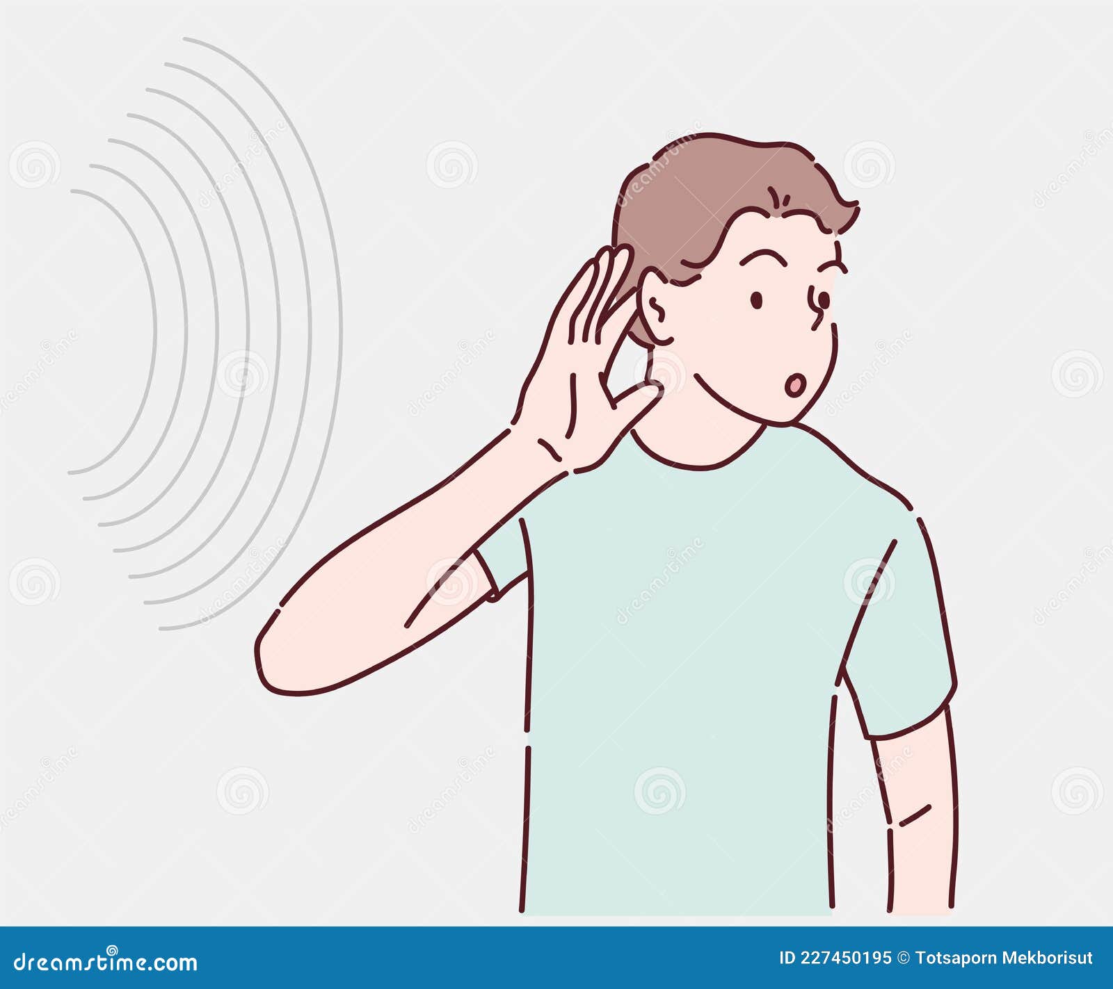 Man Holding His Ear To Listen, Hand Over Ear Listening and Hearing To ...