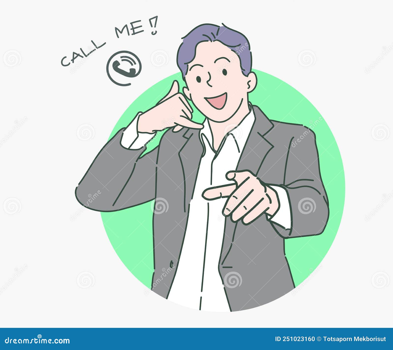 Business Man Smiling Doing Talking on the Telephone Gesture and ...