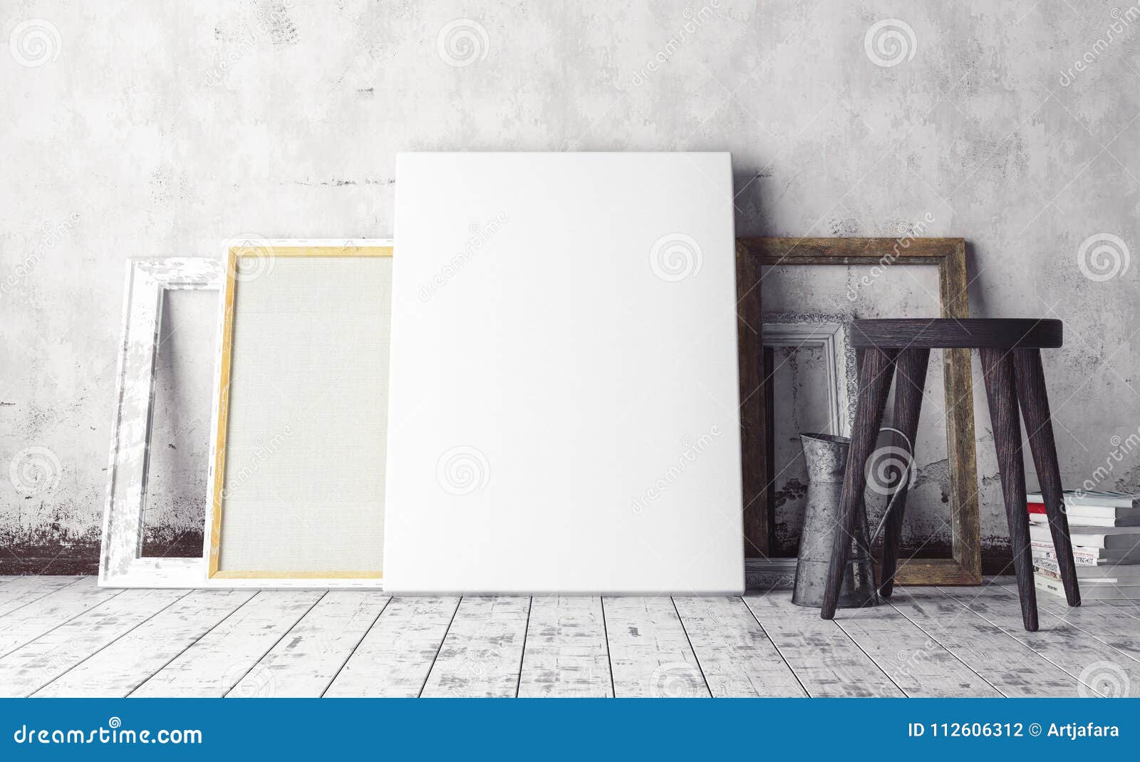 Mock Up Artist`s Studio Interior Stock Photo - Image of business, floor ...