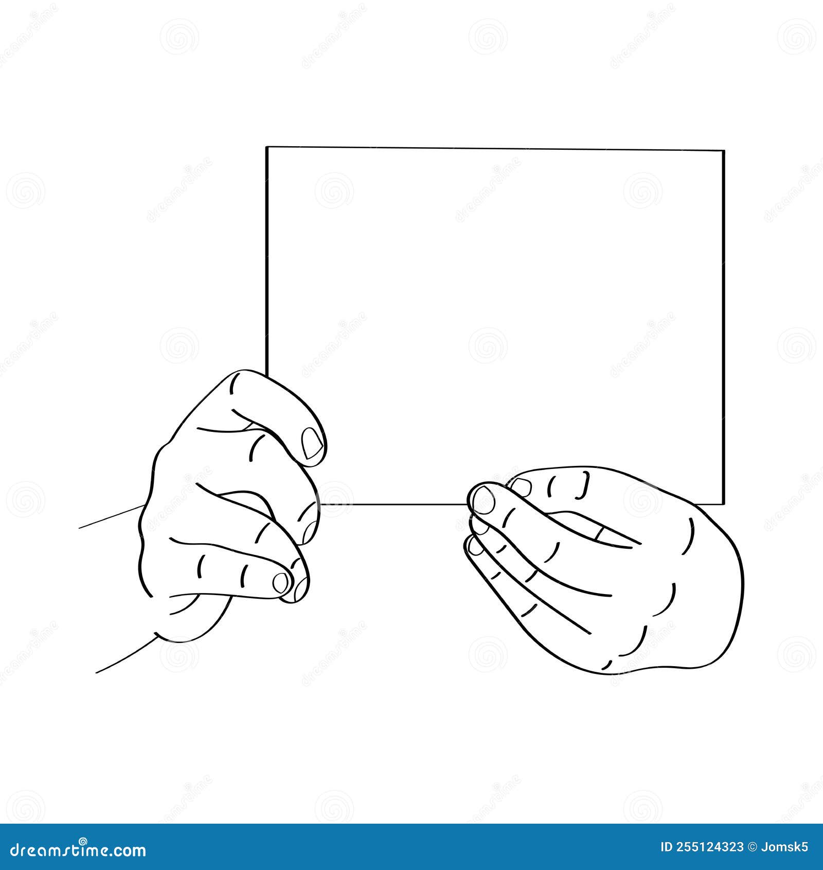 Mock Up Banner Hold in Hands Sketch Vector Illustration Stock Vector ...