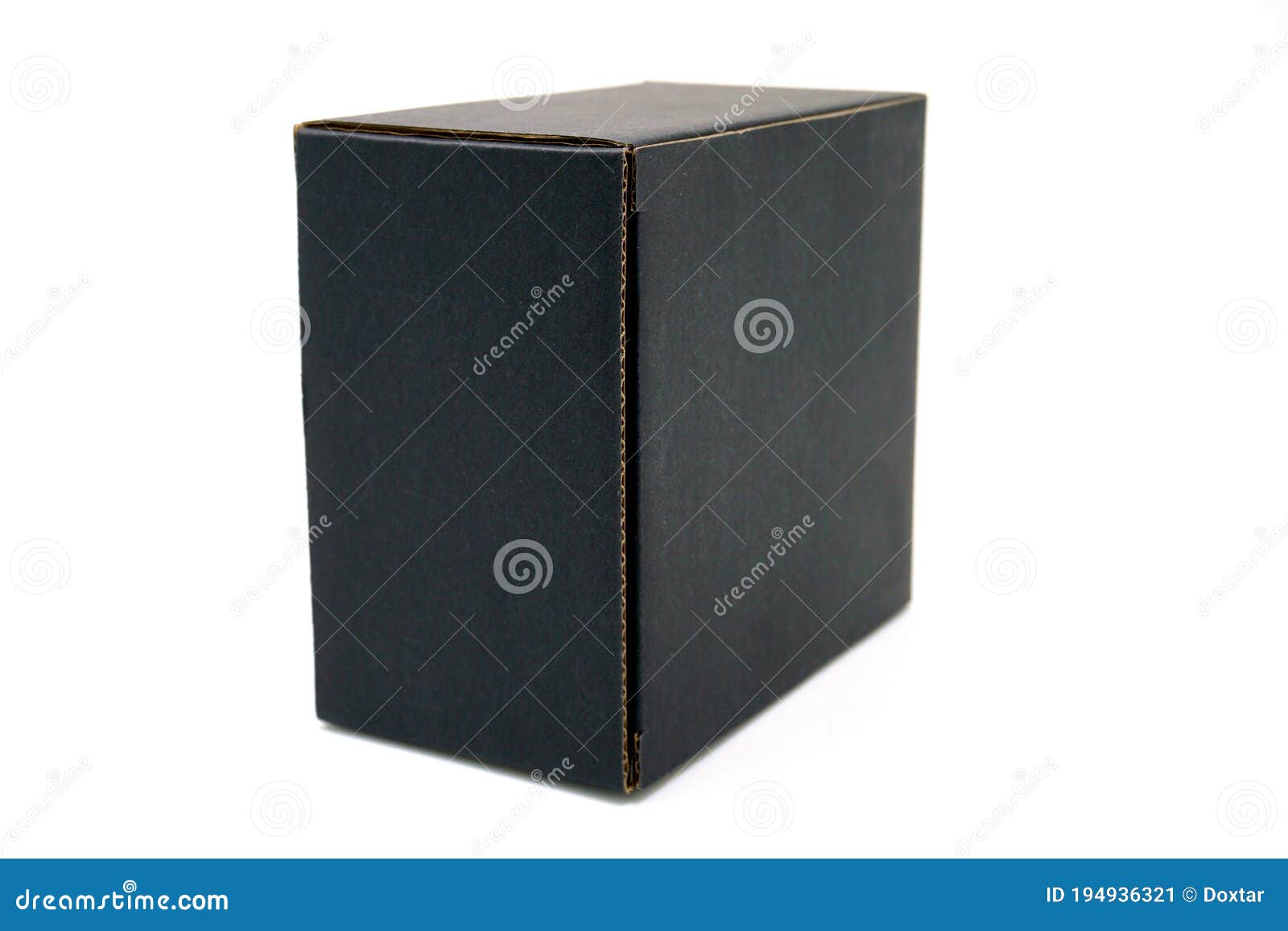 Mock Up Black Cardboard Box on White Background Stock Image - Image of ...
