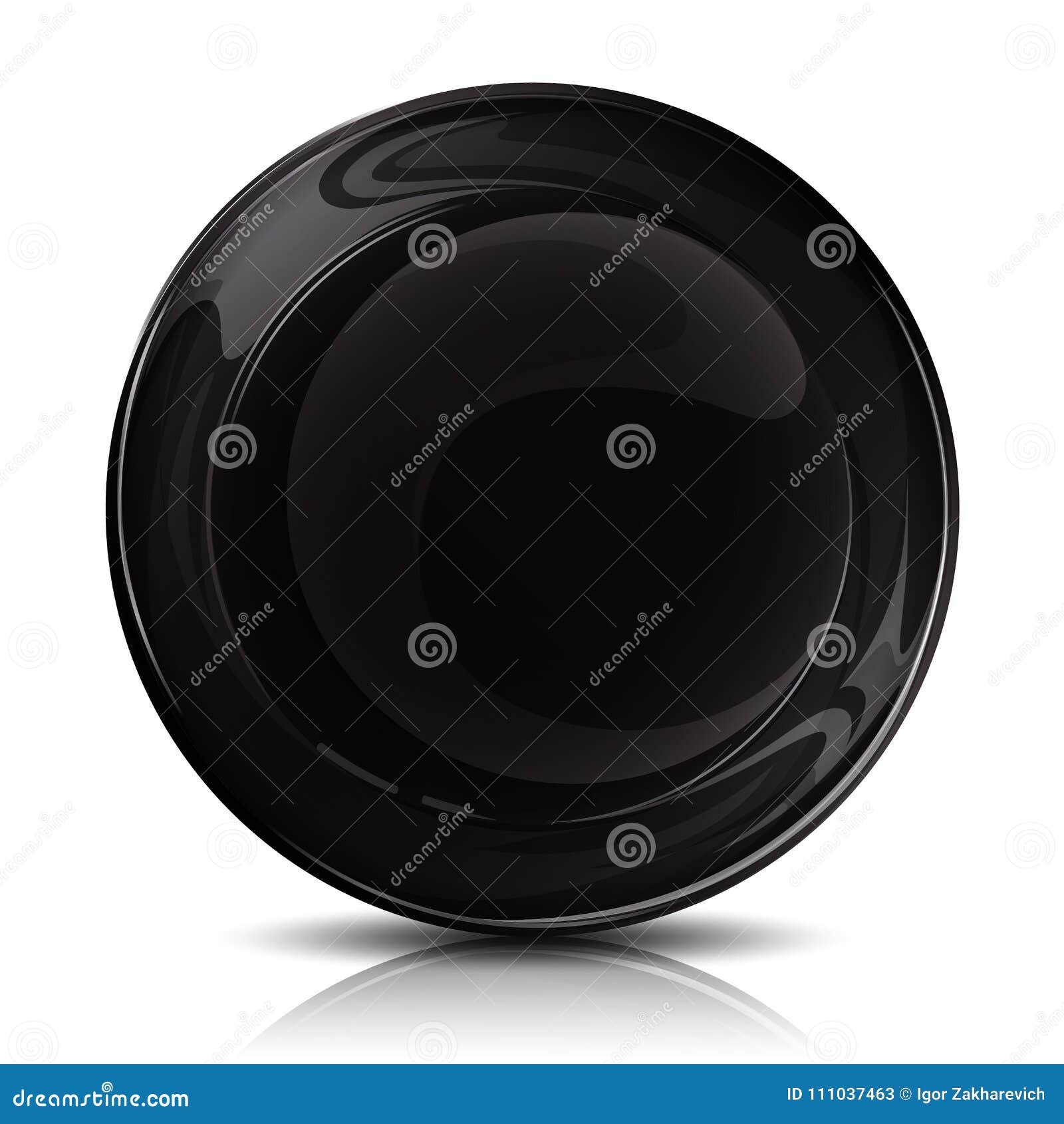 Mock-up Black Plate Front Vertical View Stock Vector - Illustration of ...