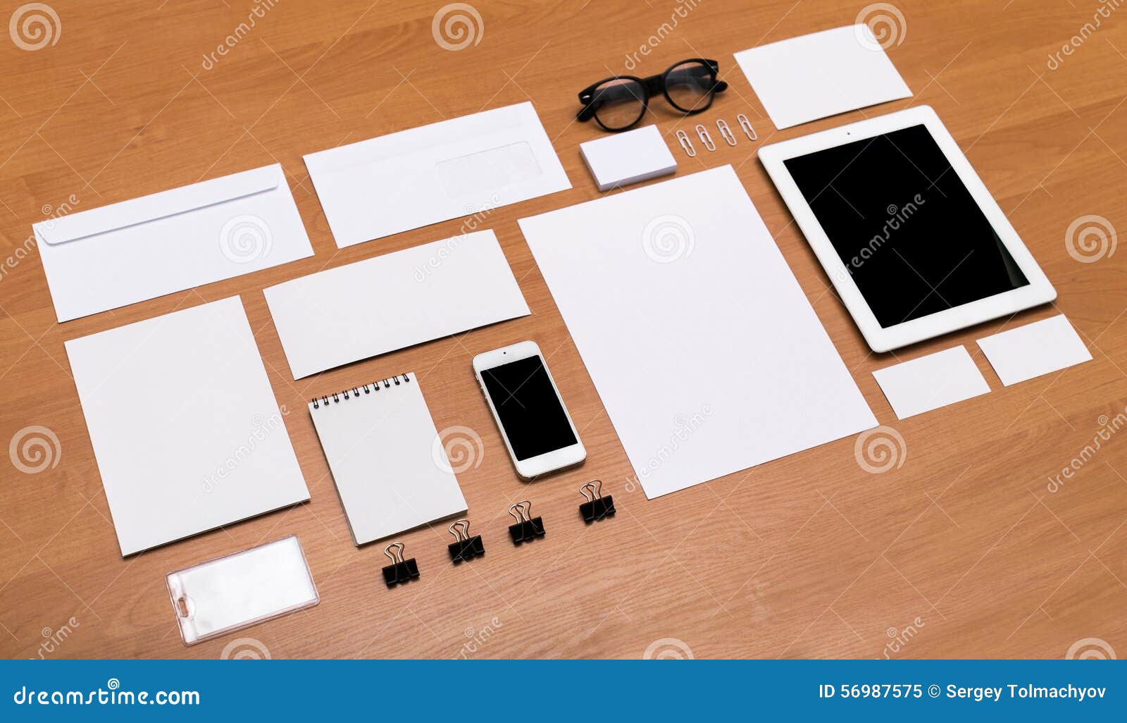 Blank Branding Stationery Set Isolated On White As Template For ...