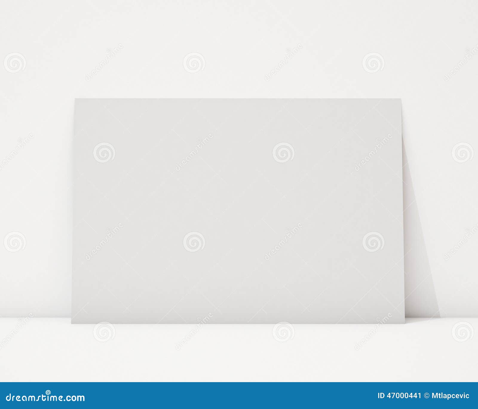 Mock Up Blank Horizontal Poster On The White Wall And The Floor ...