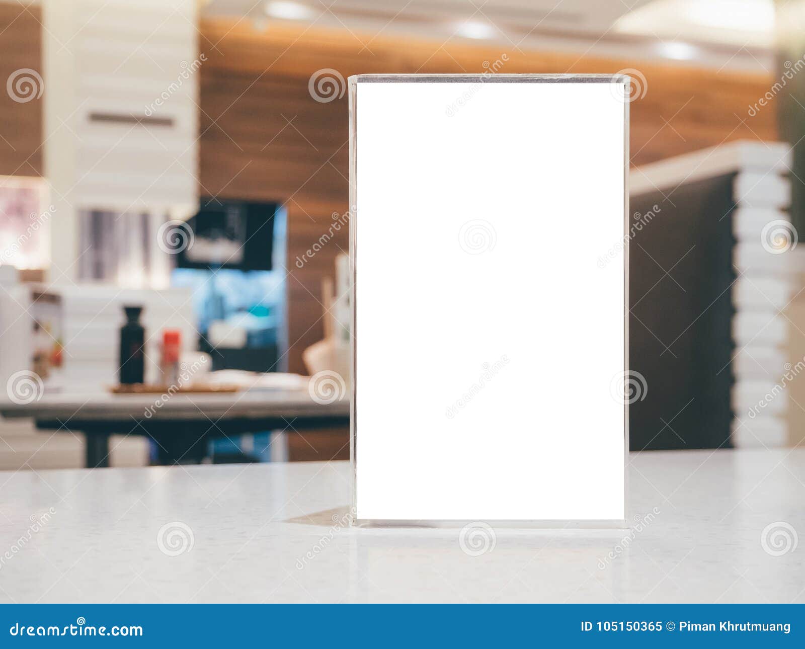 Blank Menu Frame on Table in Cafe Restaurant Stock Image - Image of ...