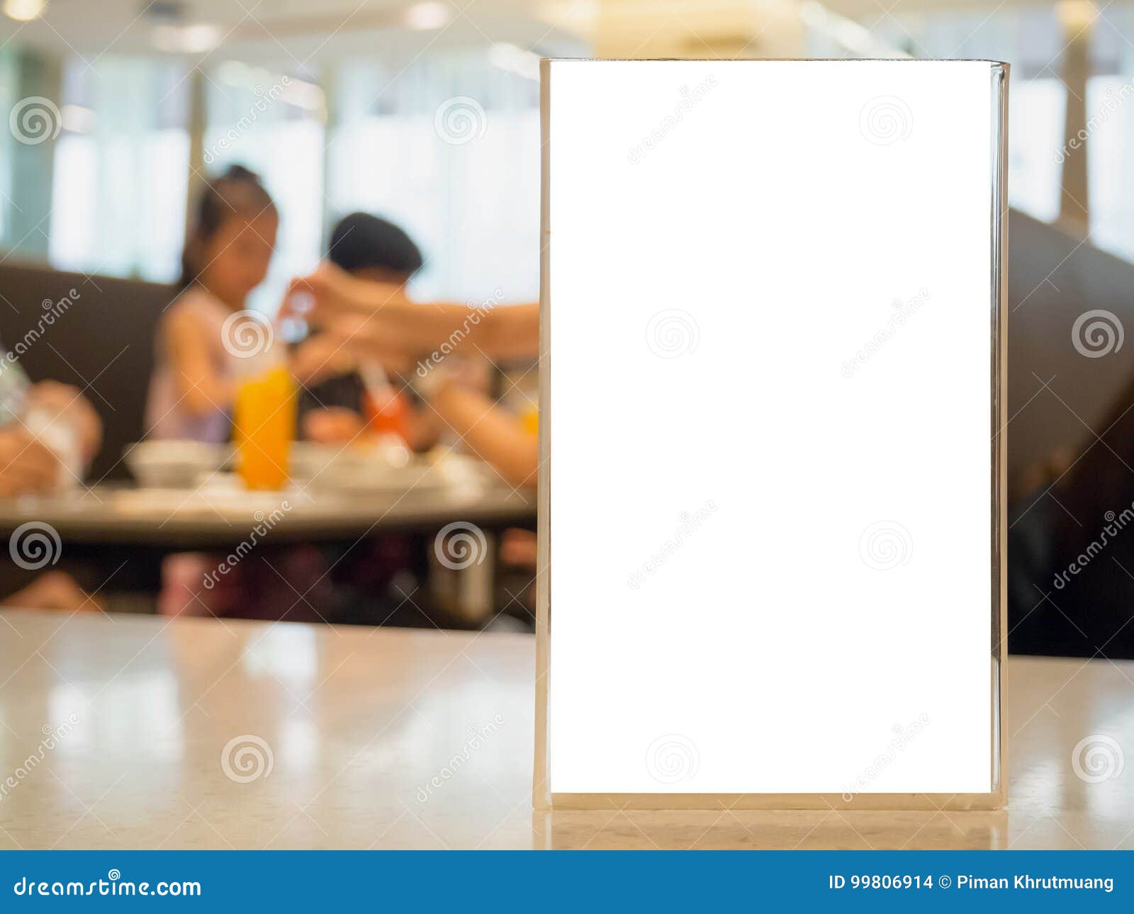 Blank Menu Frame on Table in Cafe Restaurant Stock Photo - Image of ...
