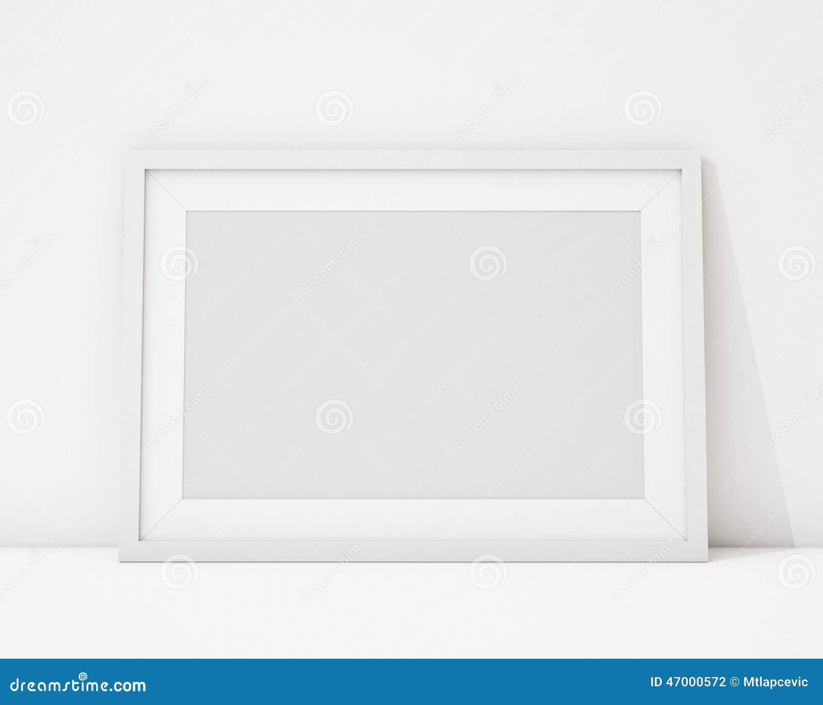 Mock Up Blank White Horizontal Picture Frame on the White Interior ...
