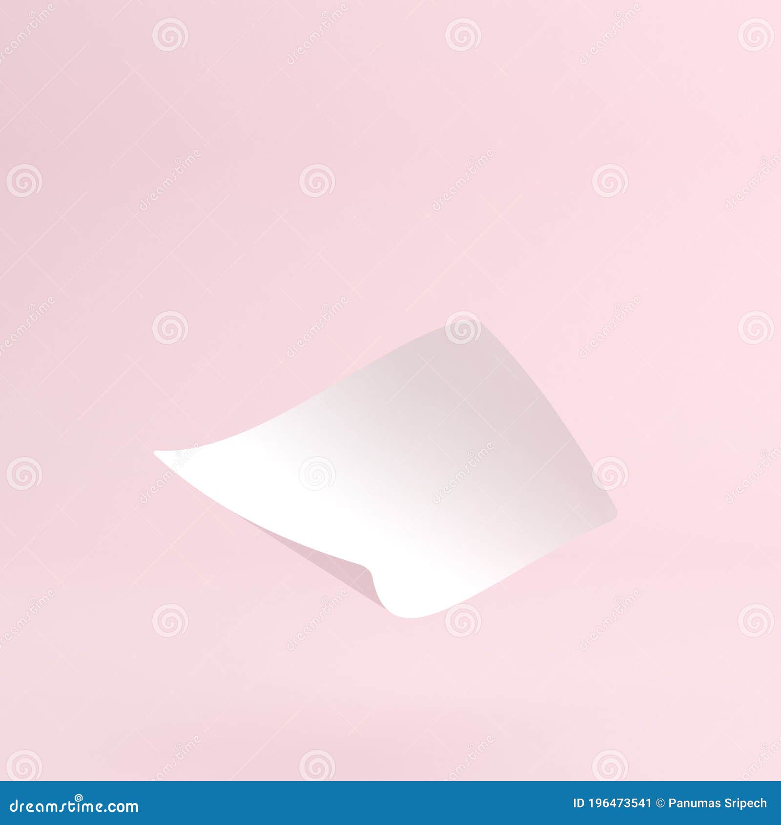 Mock Up of Blank White Paper with Curl in Minimal Style. 3D Rendering ...