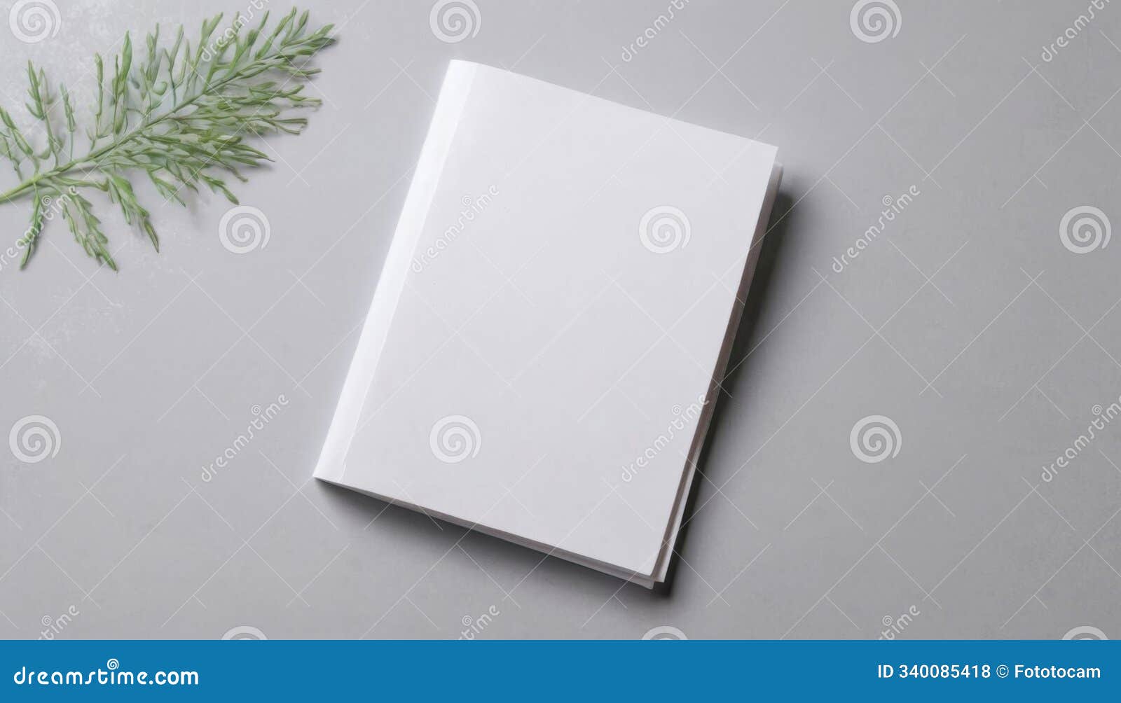 Mock Up Bool Lies on Gray Backgraund Top View, Ai Generated, Ai Stock ...