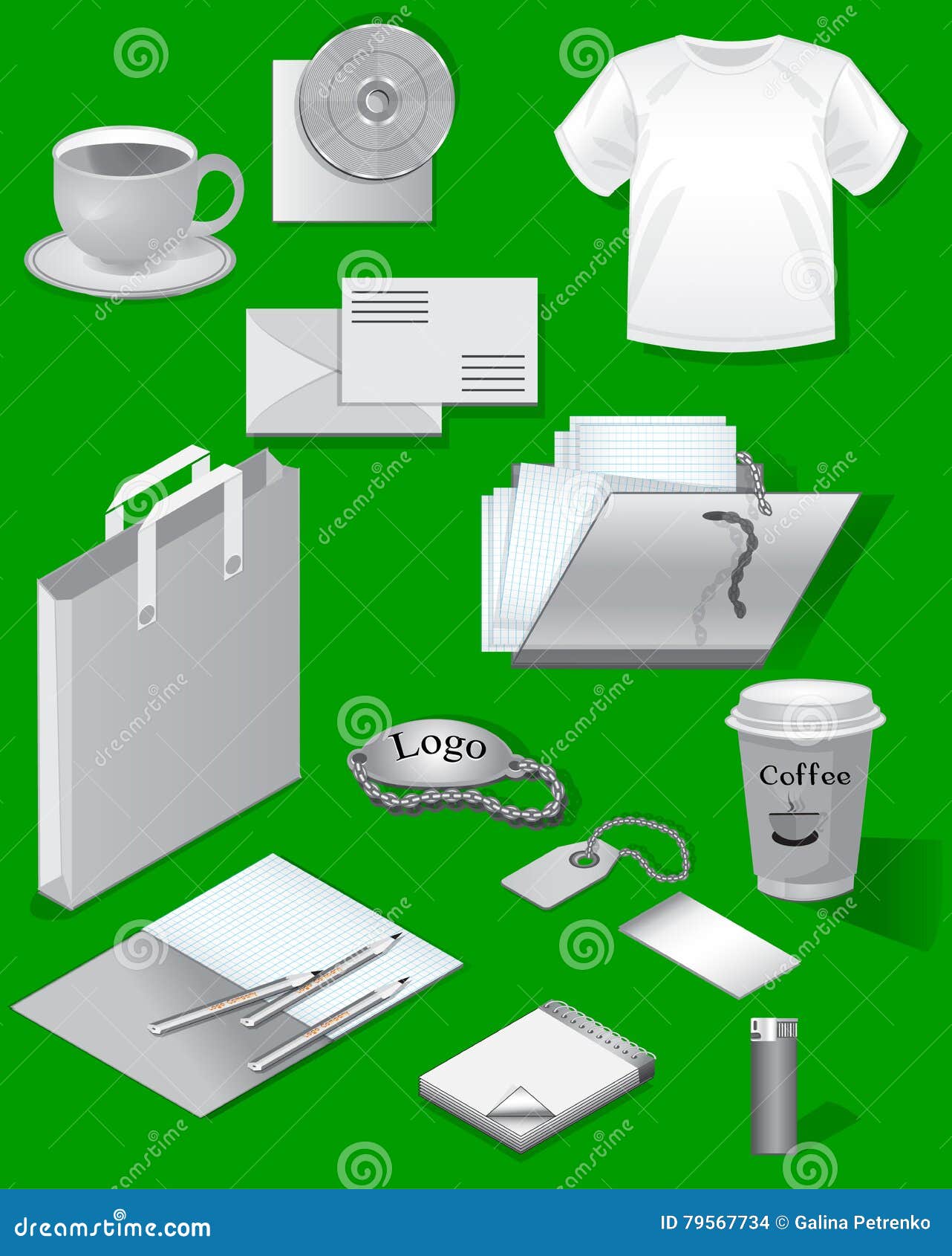 Mock-up for a Business or Company. Set of Objects. Vector Illustration ...