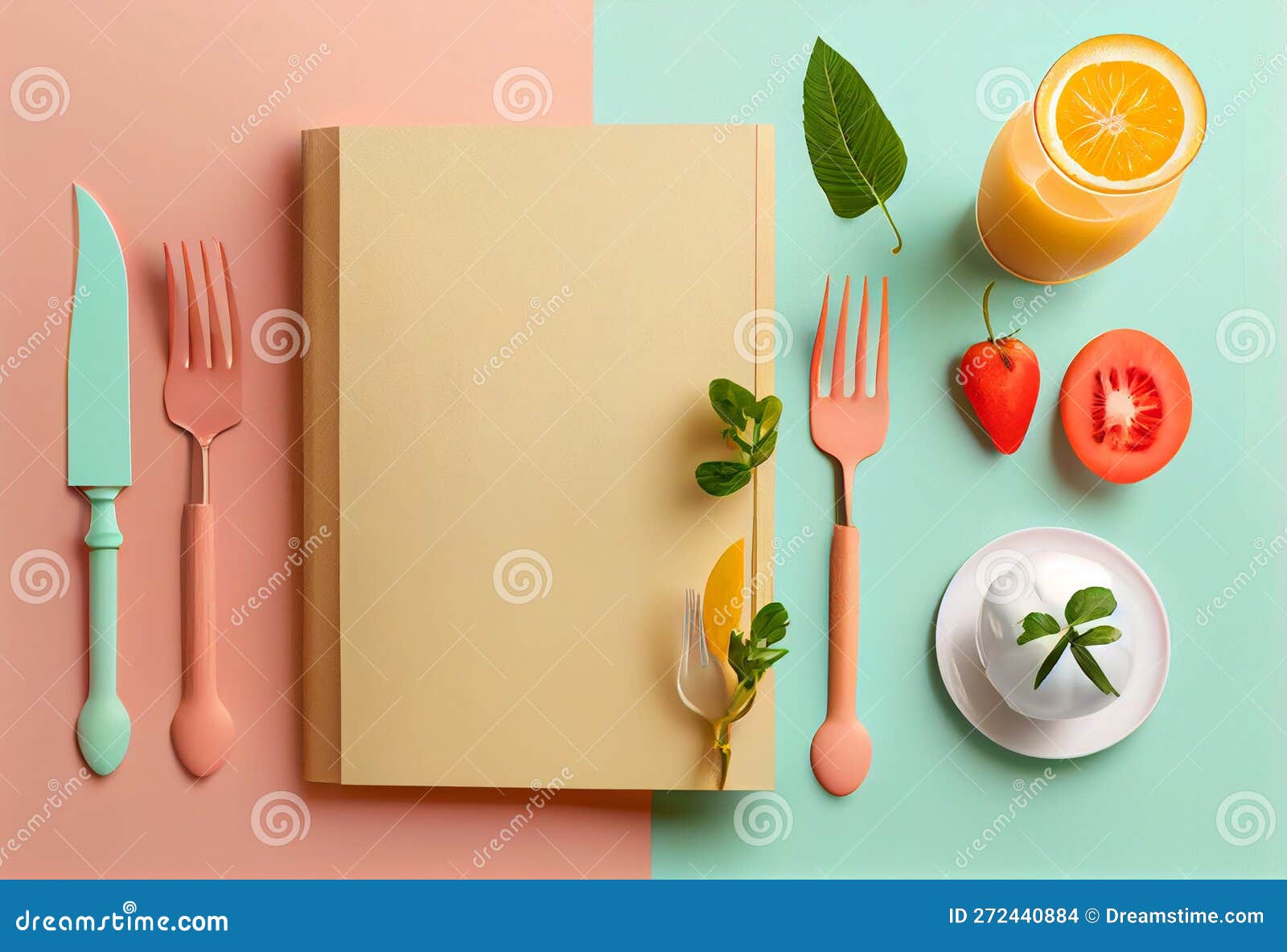 Mock Up Color Menu Paper on the Background . AI Generated Stock ...