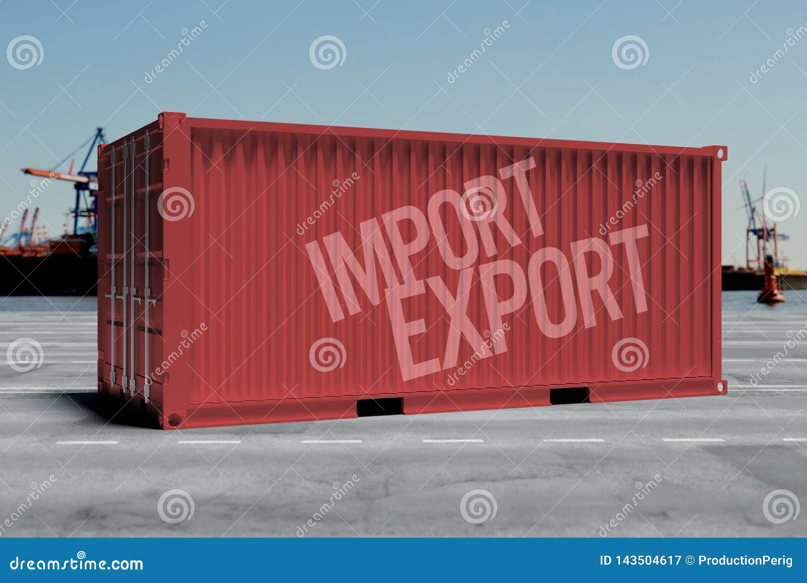 Container At The Dock With Truck Black Simple Icon Cartoon Vector ...