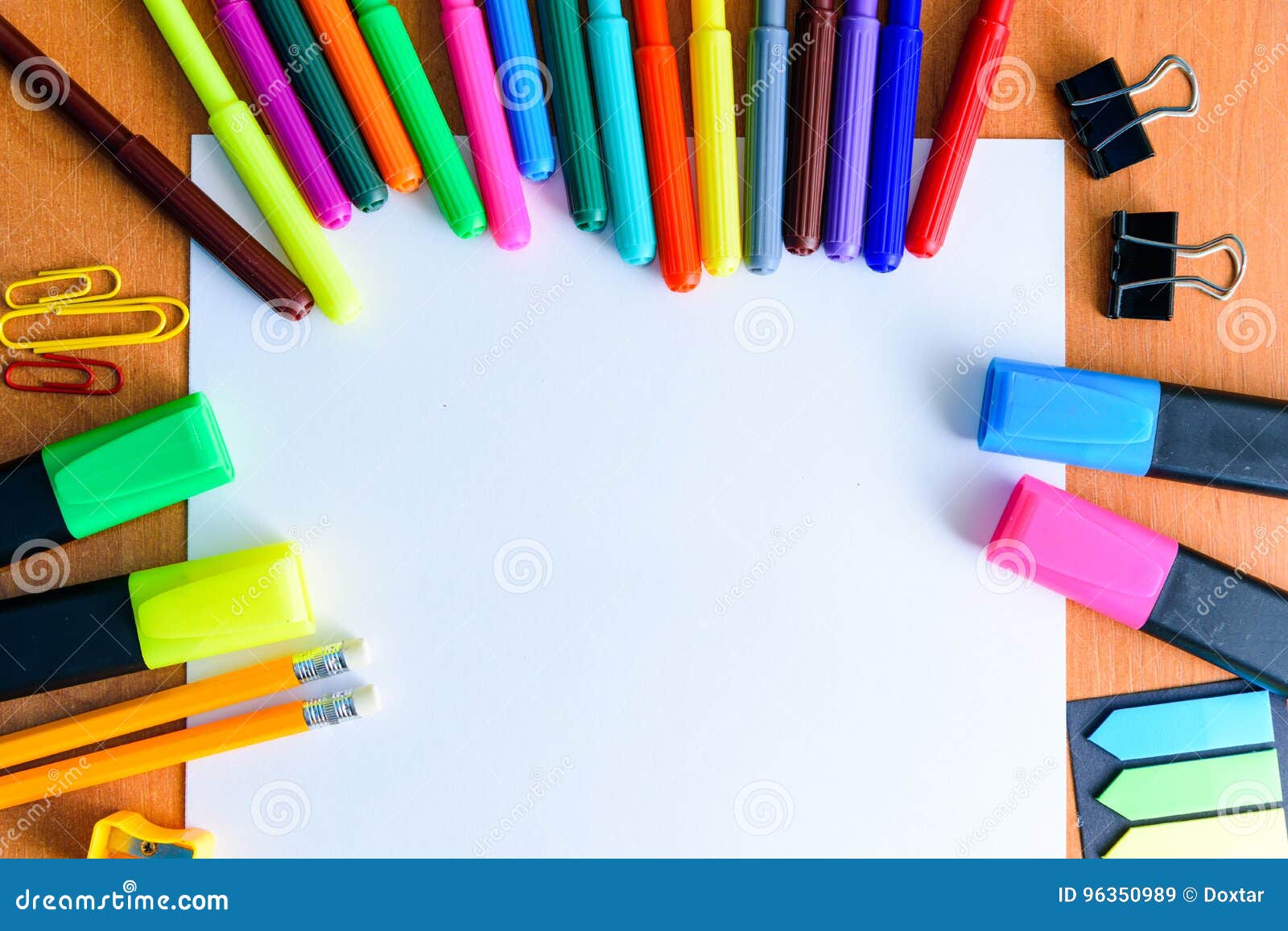 Mock Up. Creative Space. Artistic Work Tools on Light Wooden Table ...