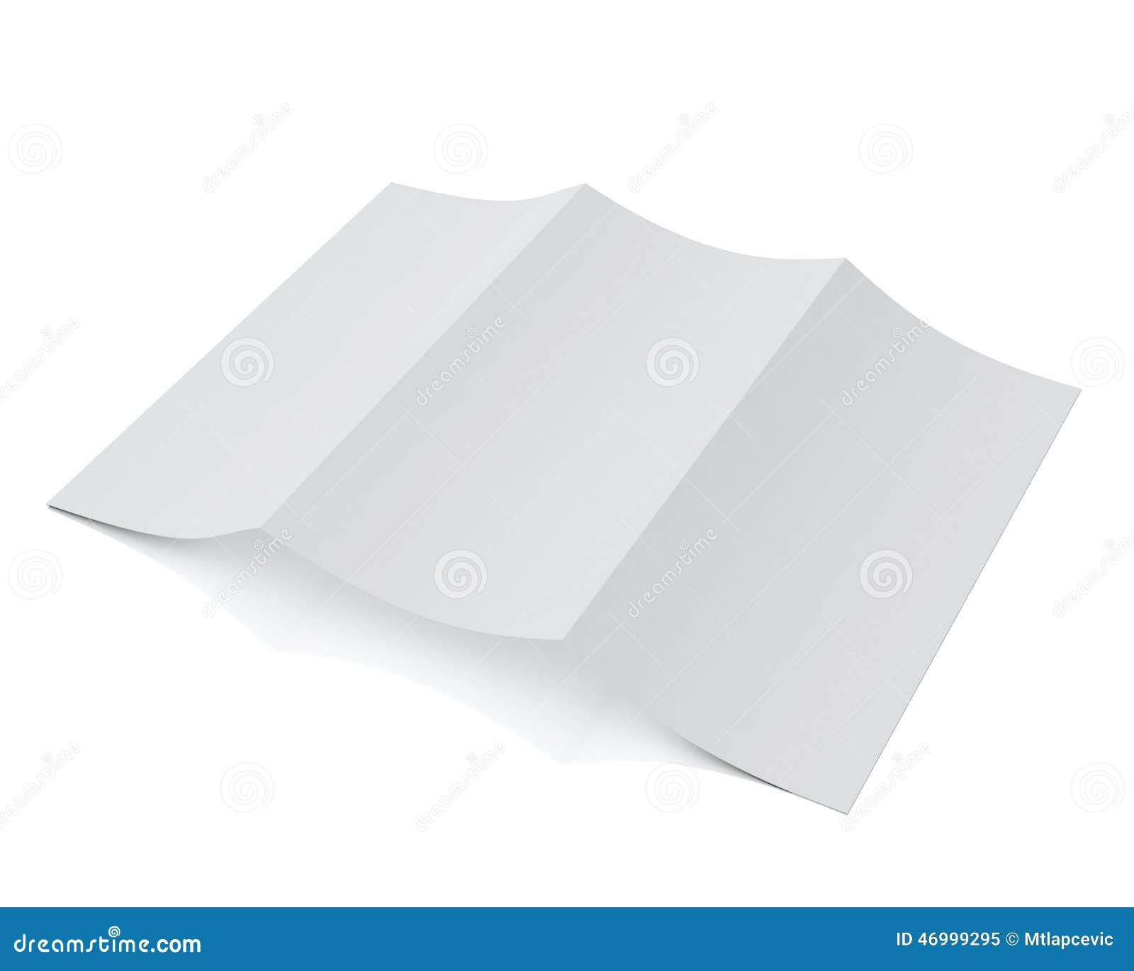 Mock Up 3d Model of Blank Leaflet Lying, Isolated on White Background ...