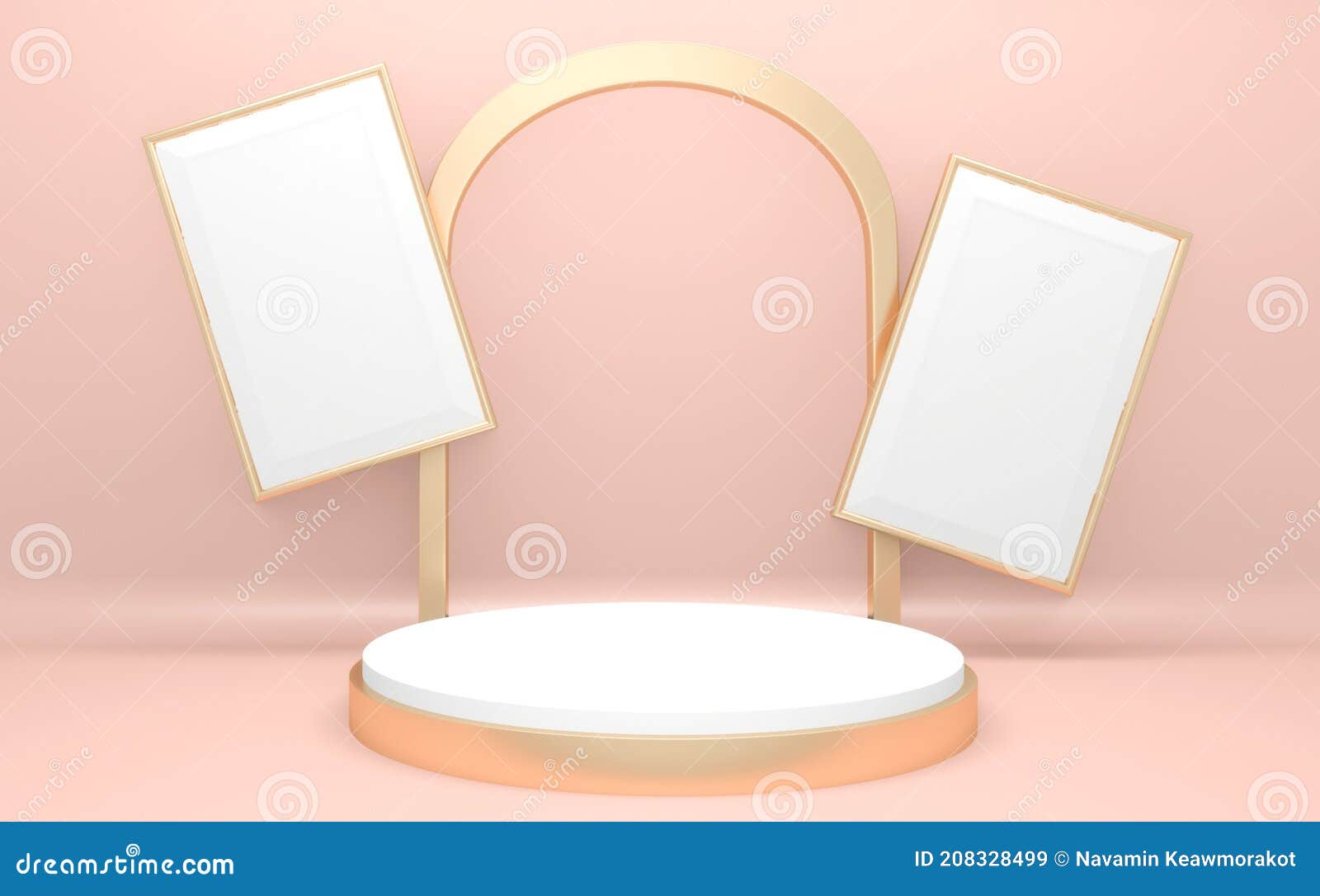 Pink Podium Minimalist Mockup for Podium Display. 3D Rendering Stock ...