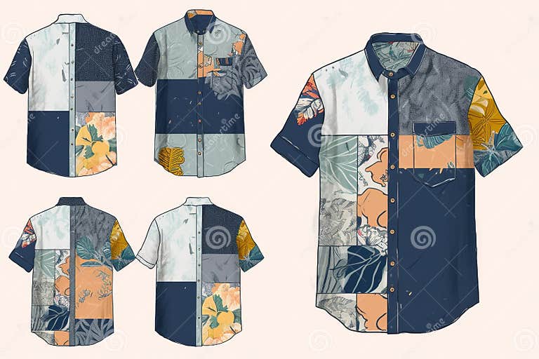 Mock Up Design with Patchwork Details, Concept of Mix and Match Aesthetics, Created with ...