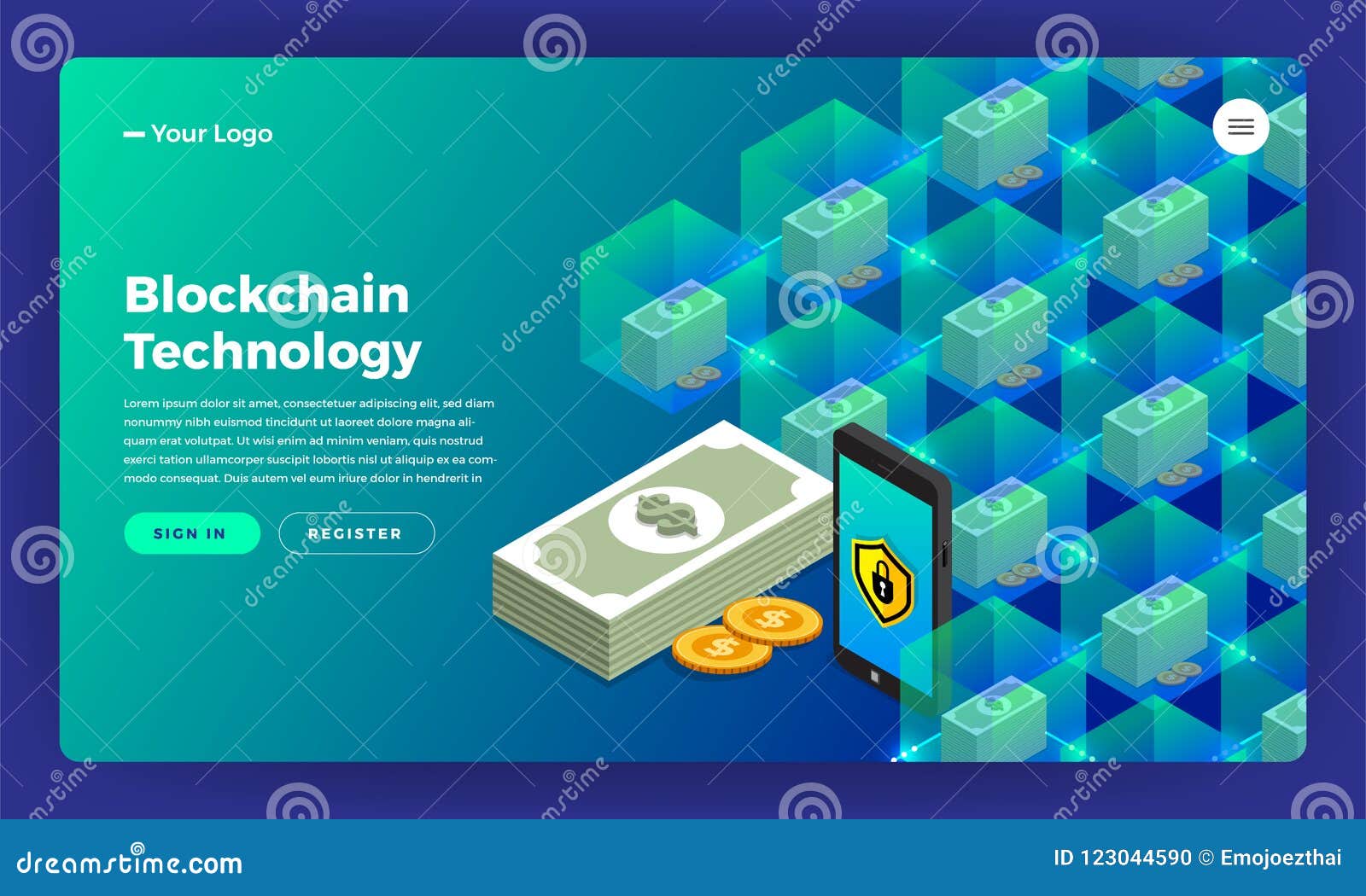 Mock-up Design Website Flat Design Concept Blockchain and ... Mock-up Design Website Flat Design Concept Blockchain and ...