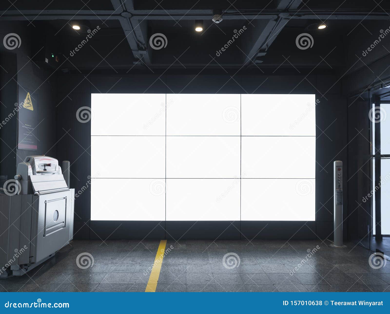 Mock Up Digital Screen Indoor Building Media Advertisement with ...