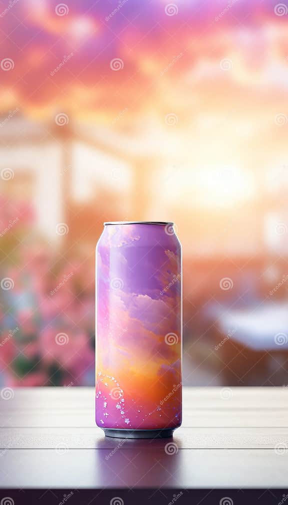 Mock Up Empty Aluminum Soda Can on Abstract Background with Ample Space ...