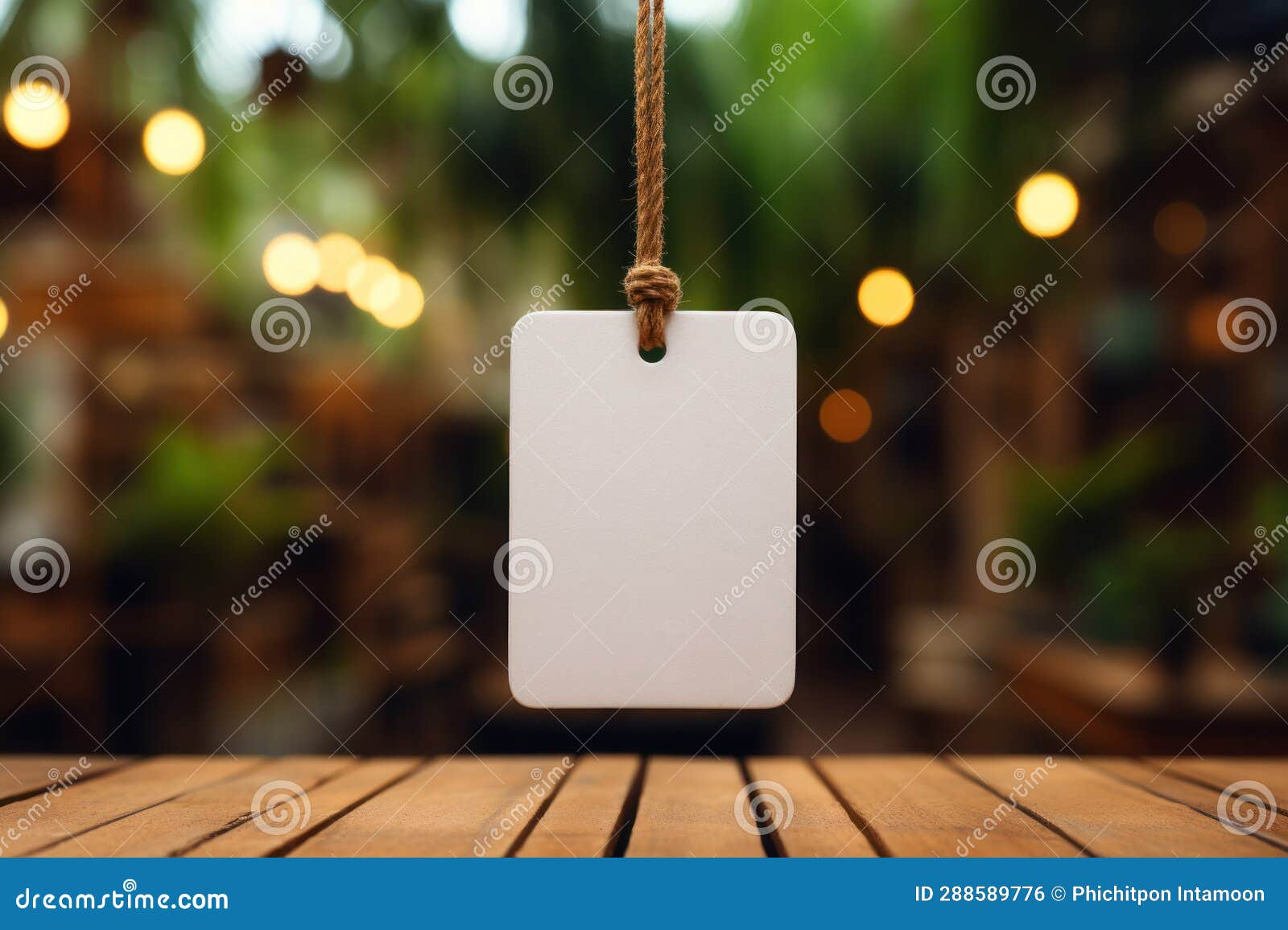 A Mock Up of a Empty Price Tag with a Rope Generative AI Stock Photo ...