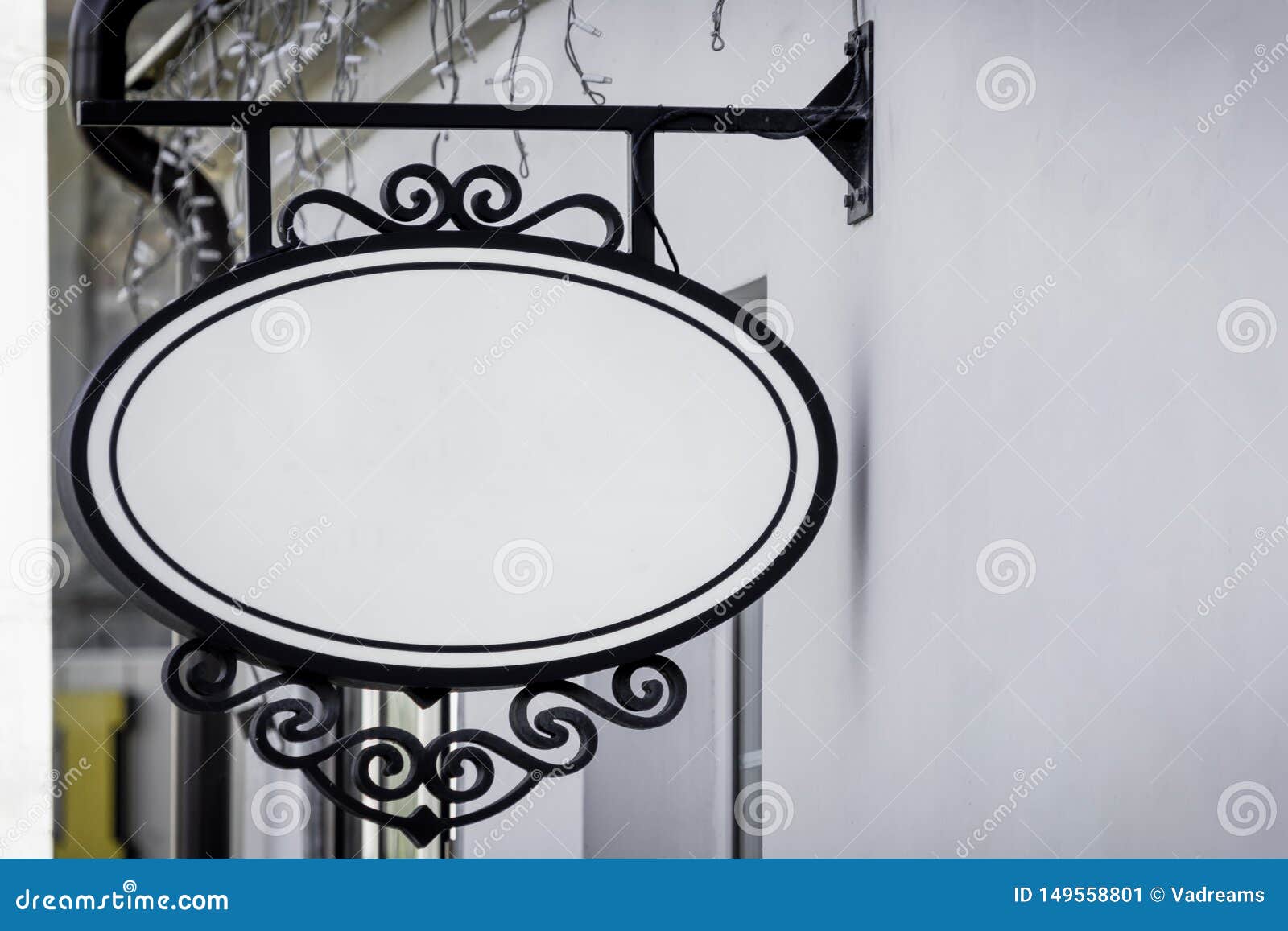 Mock Up. Empty Round Signboard on Classical Architecture Building ...