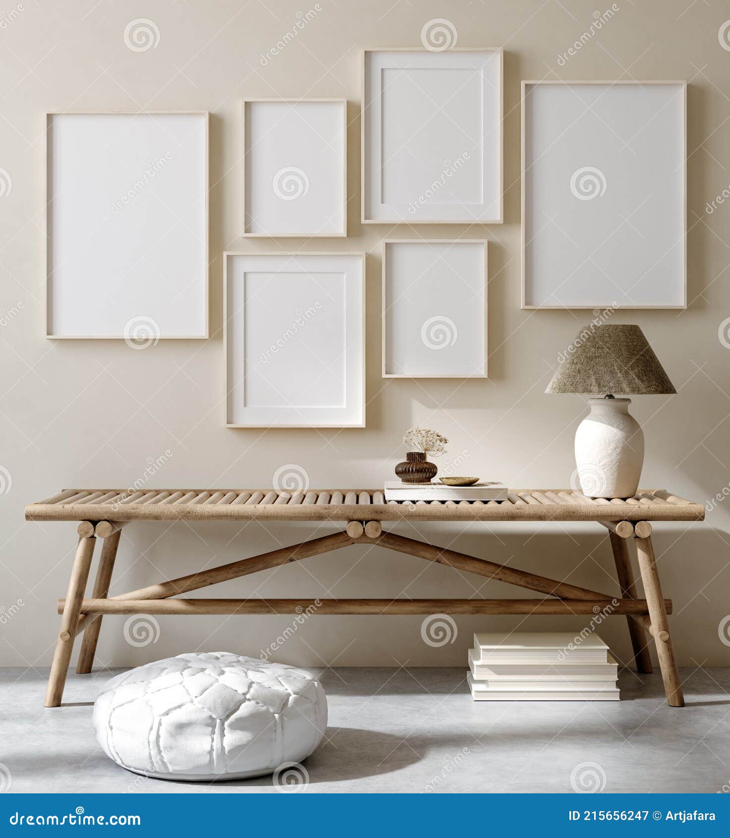 Mock Up Frame in Home Interior Background, Nomadic Living Room with ...