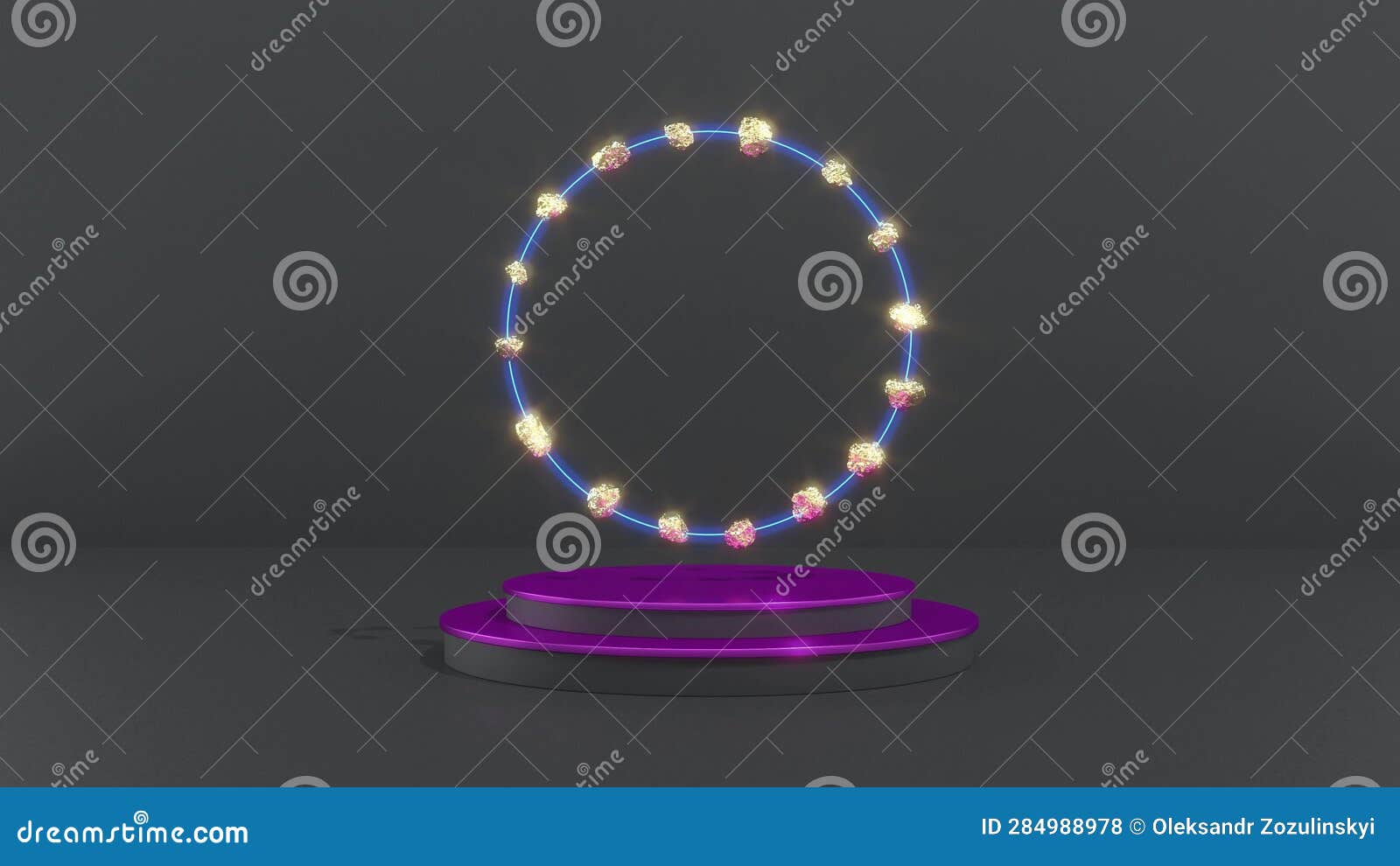 Mock up glow circle 3d stock illustration. Illustration of showcase ...