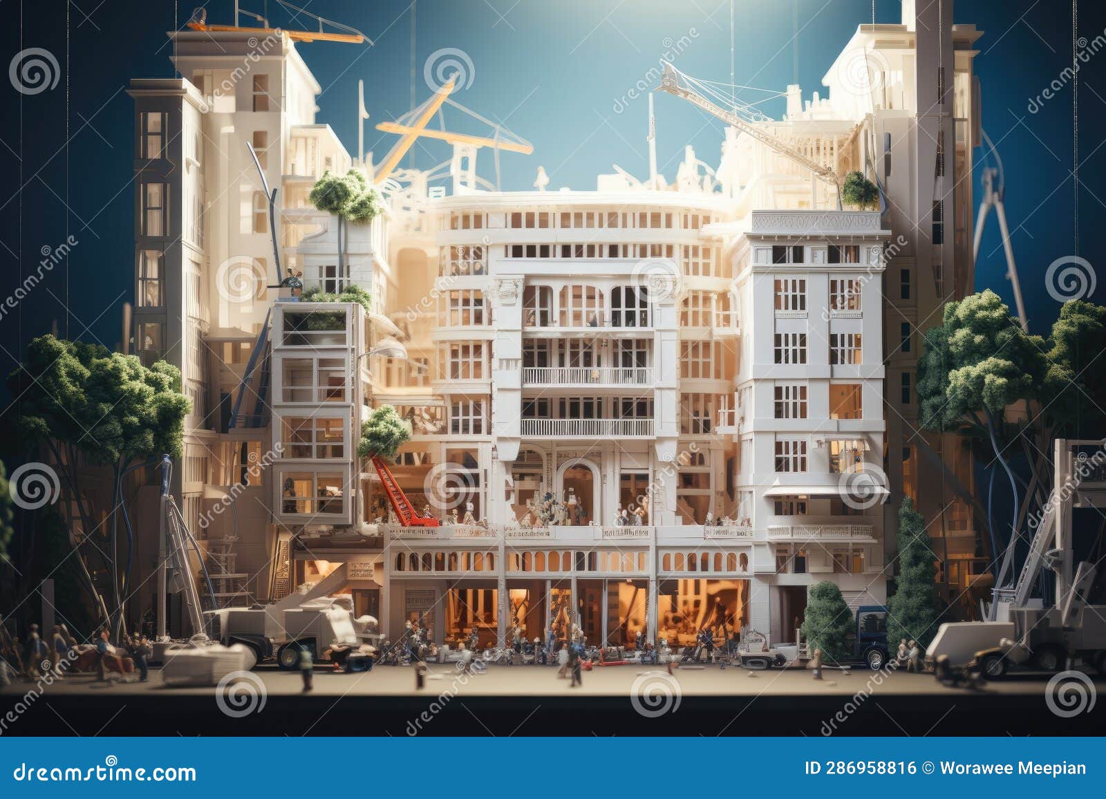 Mock Up High Building Under Construction, Civil and Engineer and ...