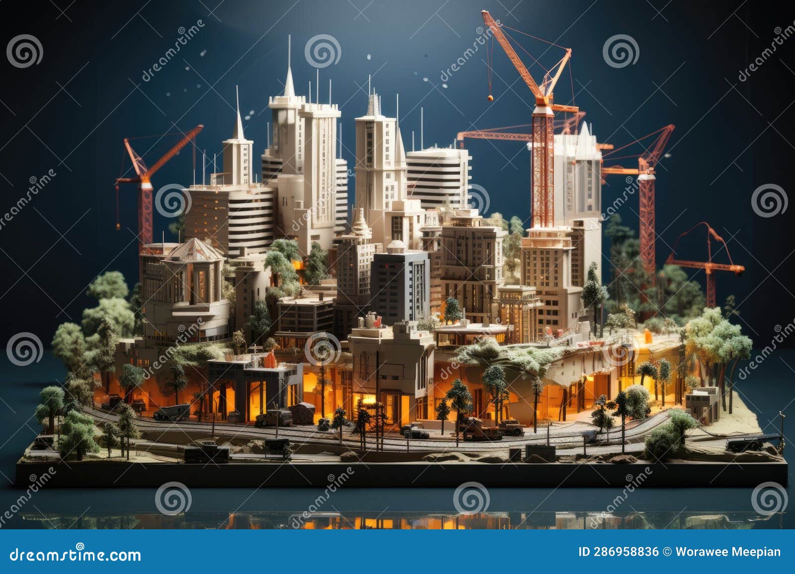 Mock Up High Building Under Construction, Civil and Engineer and ...