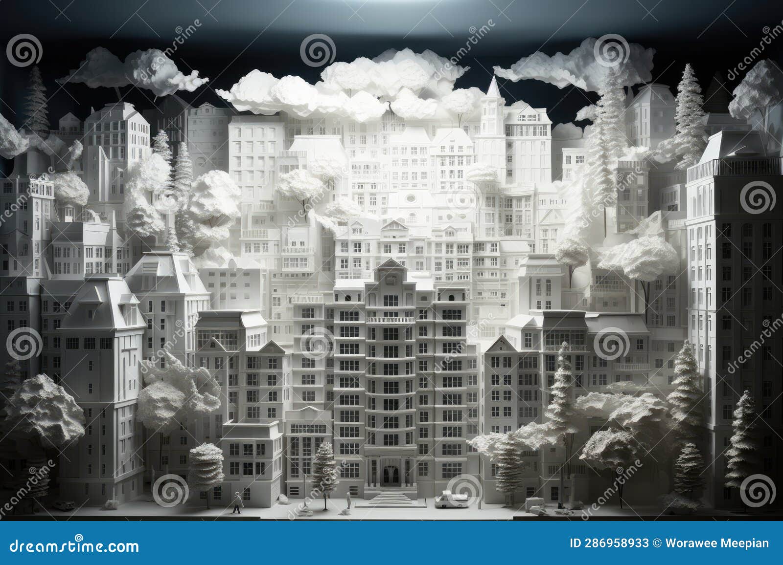 Mock Up High Building Under Construction, Civil and Engineer and ...