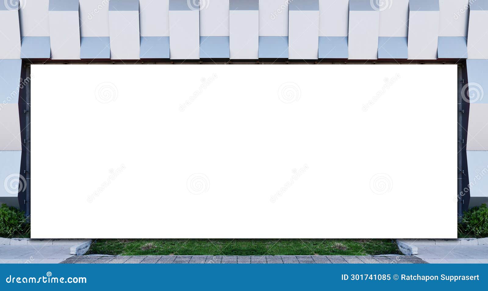 Mock Up Horizontal LED Display Billboard on Wall .clipping Path for ...